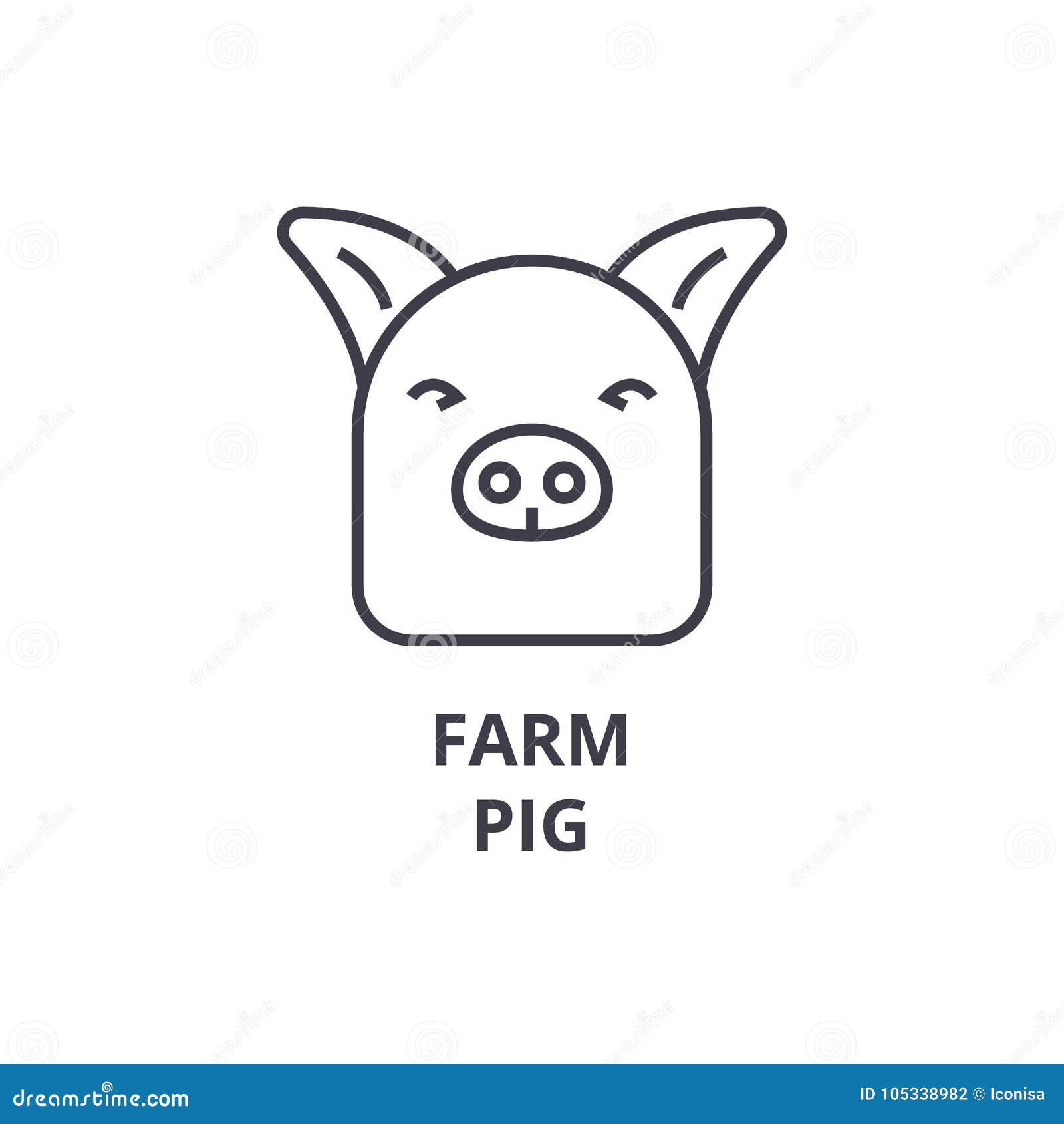 Farm Pig Line Icon, Outline Sign, Linear Symbol, Vector, Flat ... Farm Pig Line Icon, Outline Sign, Linear Symbol, Vector, Flat ...