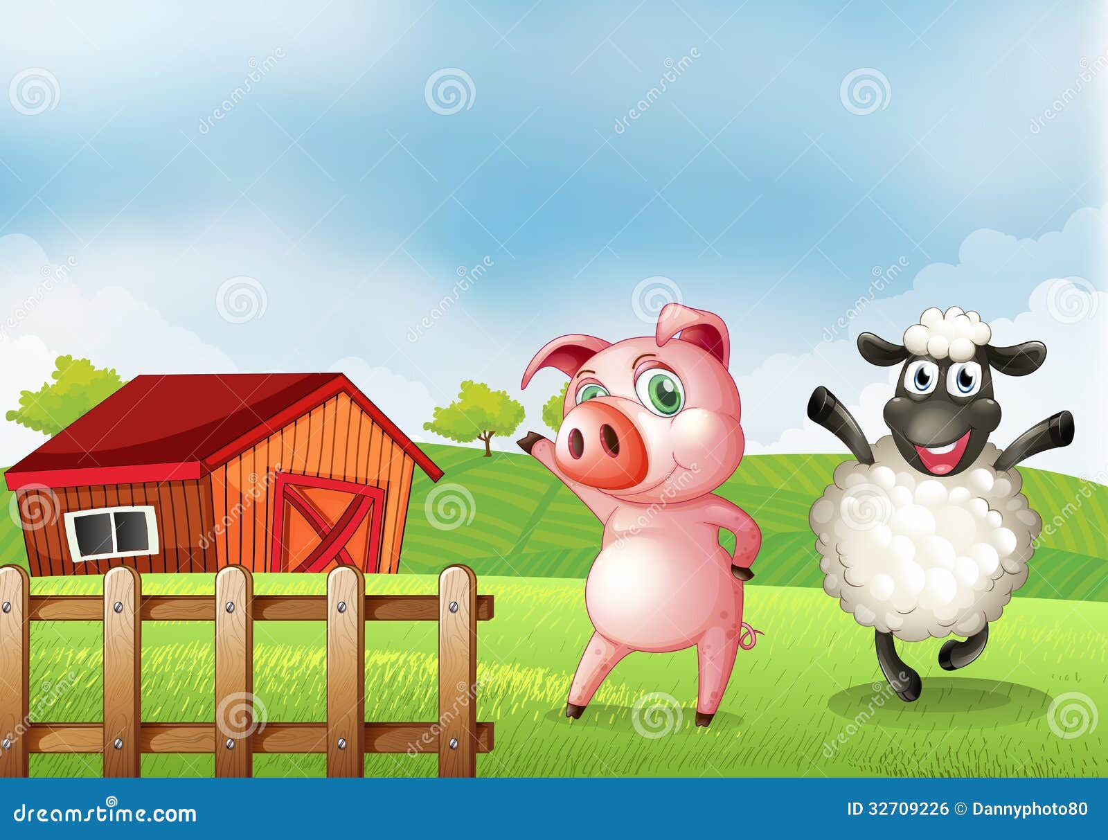 A Farm With A Pig And A Sheep Royalty Free Stock Image - Image: 32709226 A Farm With A Pig And A Sheep Royalty Free Stock Image - Image: 32709226