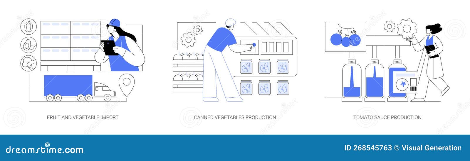 Farm Products Processing Abstract Concept Vector Illustrations. Stock ...