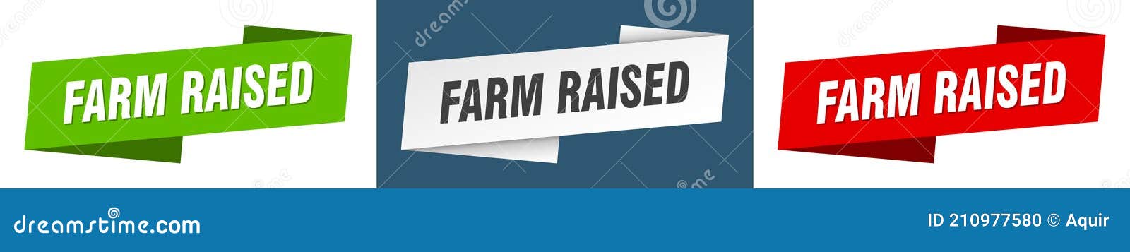 Farm Raised Banner. Farm Raised Ribbon Label Sign Set Stock Vector ...