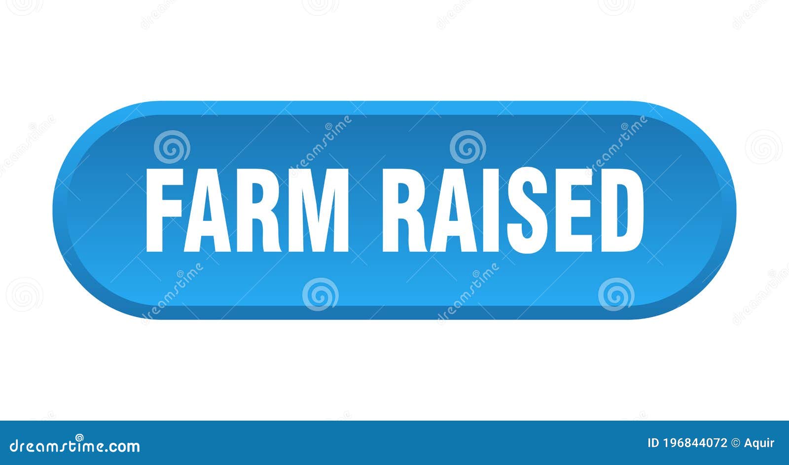 Farm Raised Button. Rounded Sign on White Background Stock Vector ...