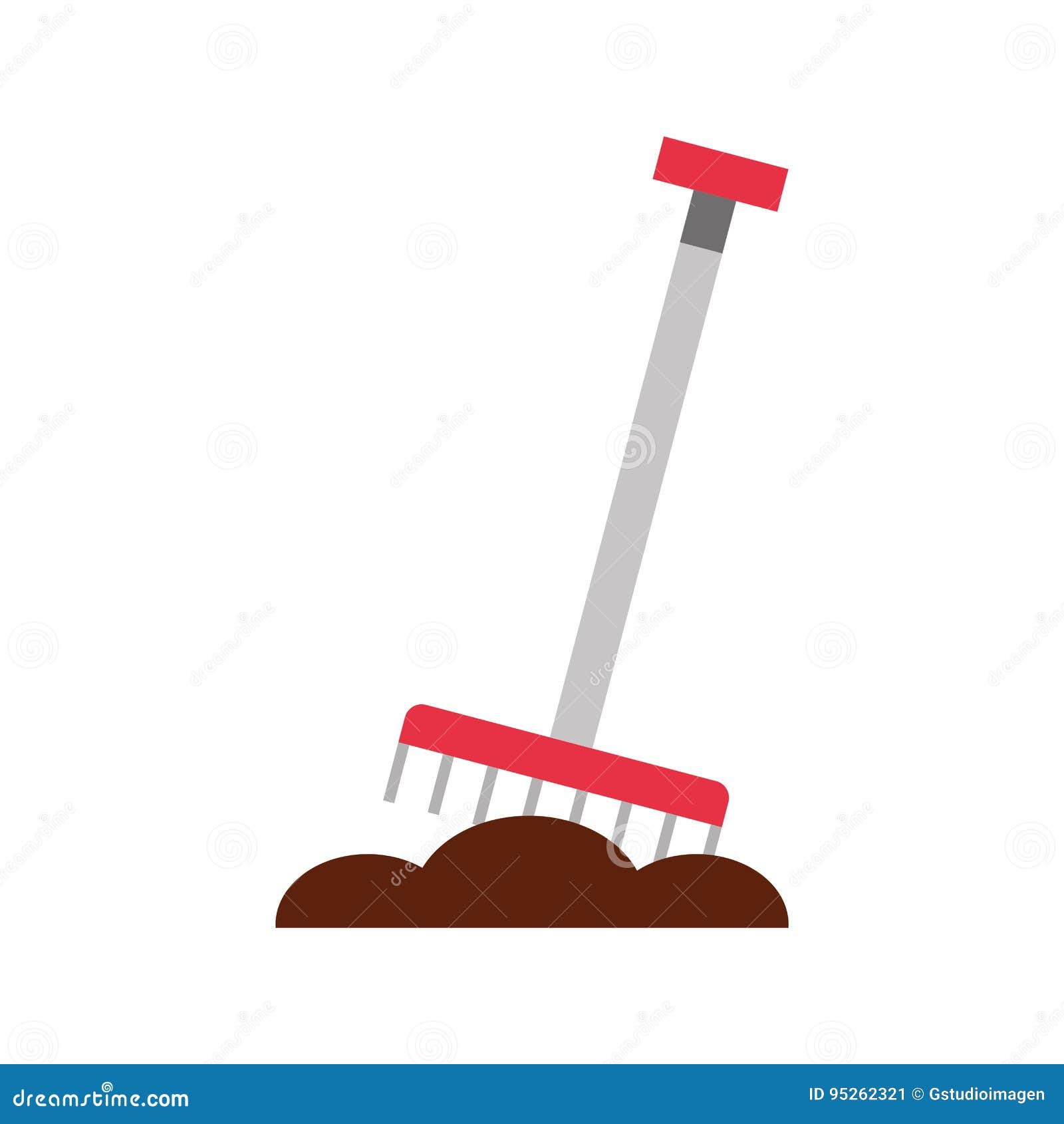 Farm rake with ground stock vector. Illustration of equipment - 95262321