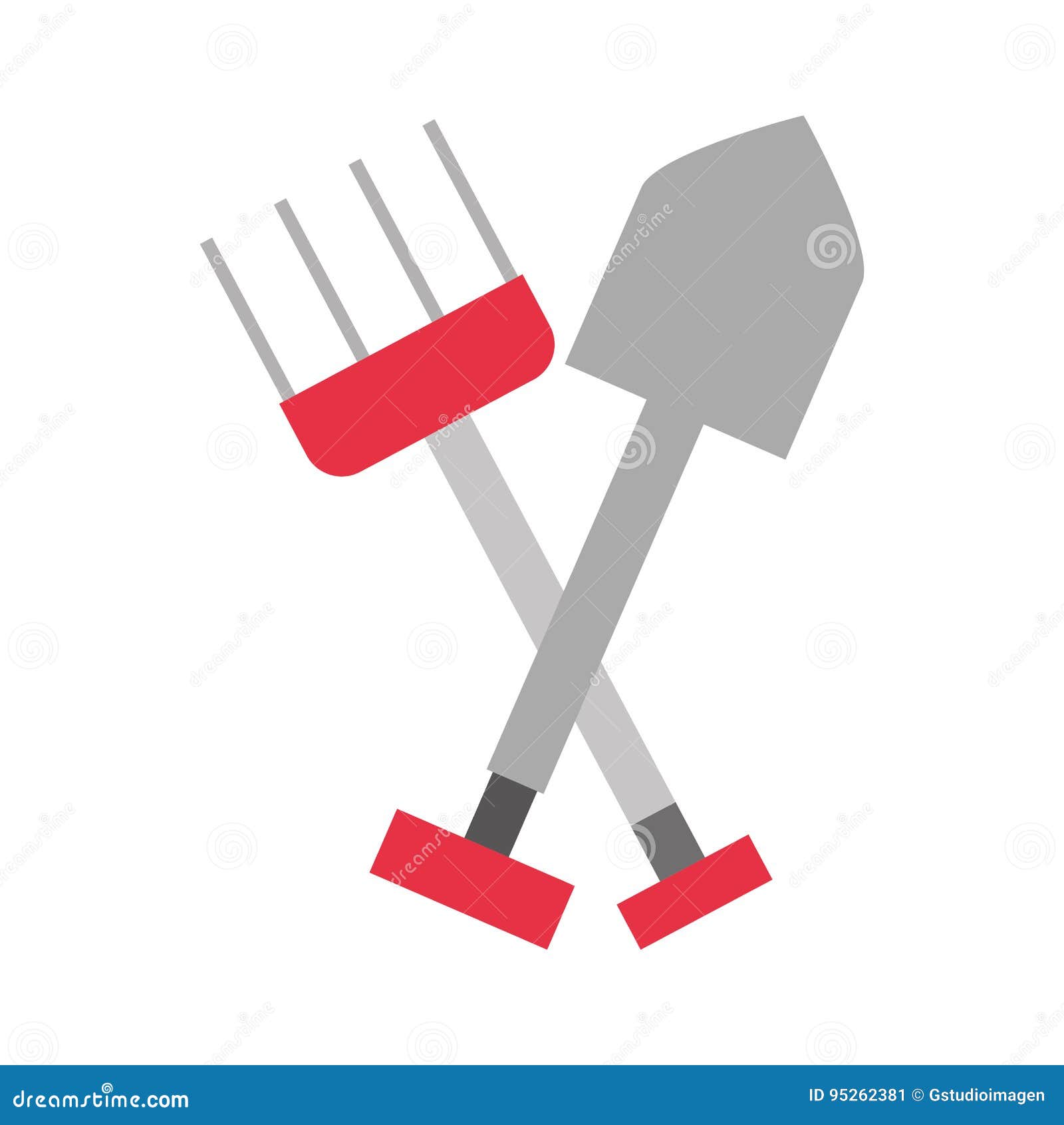Farm rake with shovel stock vector. Illustration of raker - 95262381