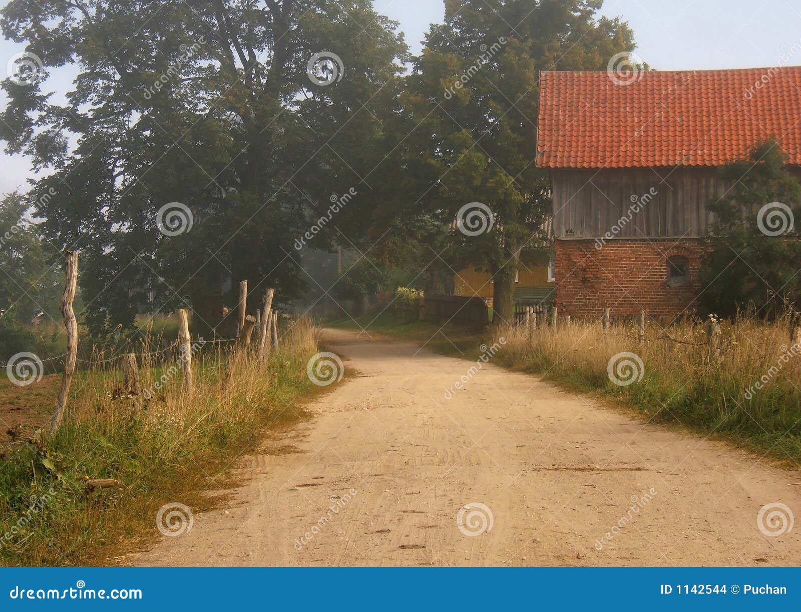 Farm road stock photo. Image of road, autumn, country - 1142544