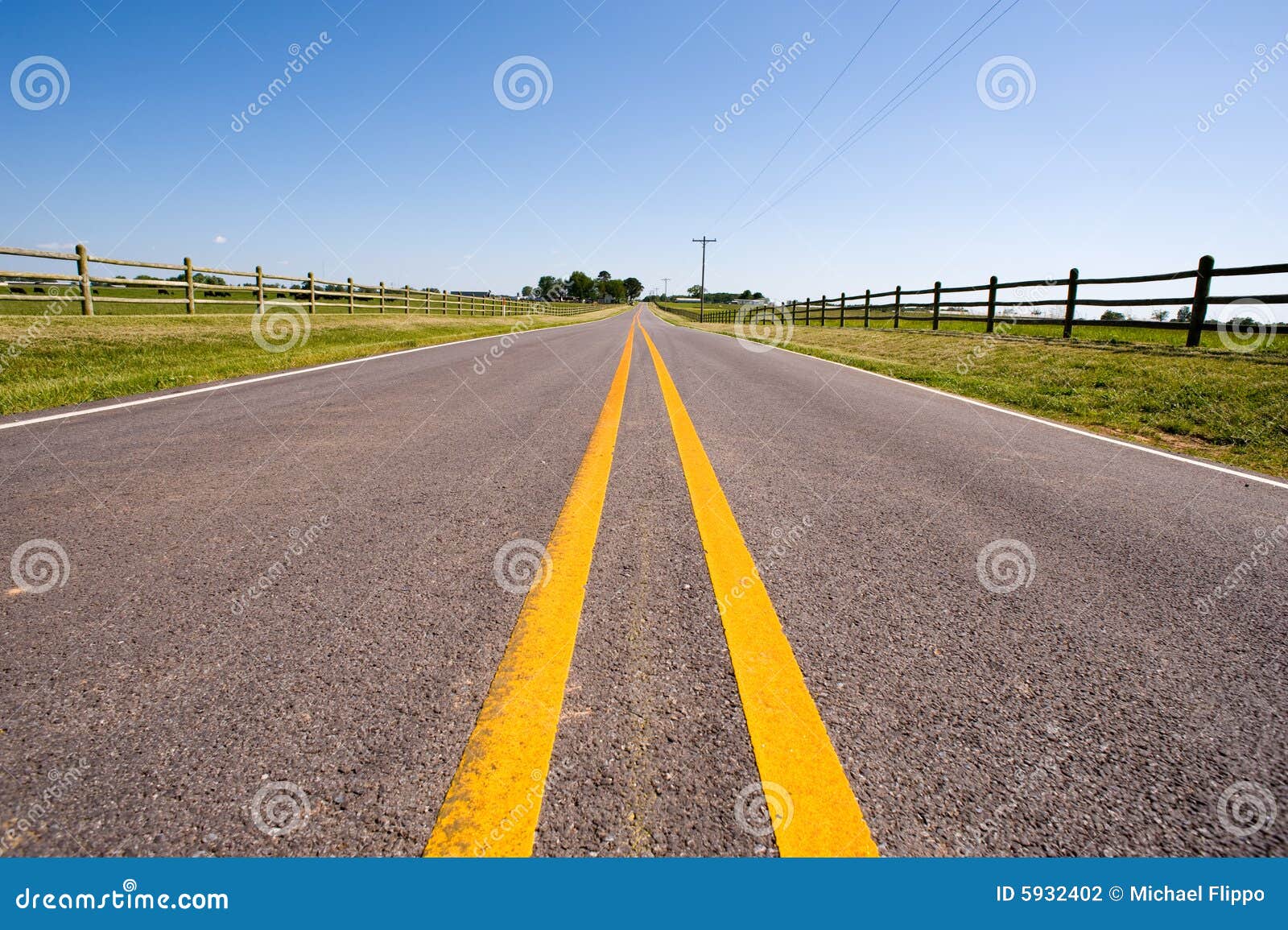 Farm Road stock photo. Image of tarmac, scenic, blue, countryside - 5932402