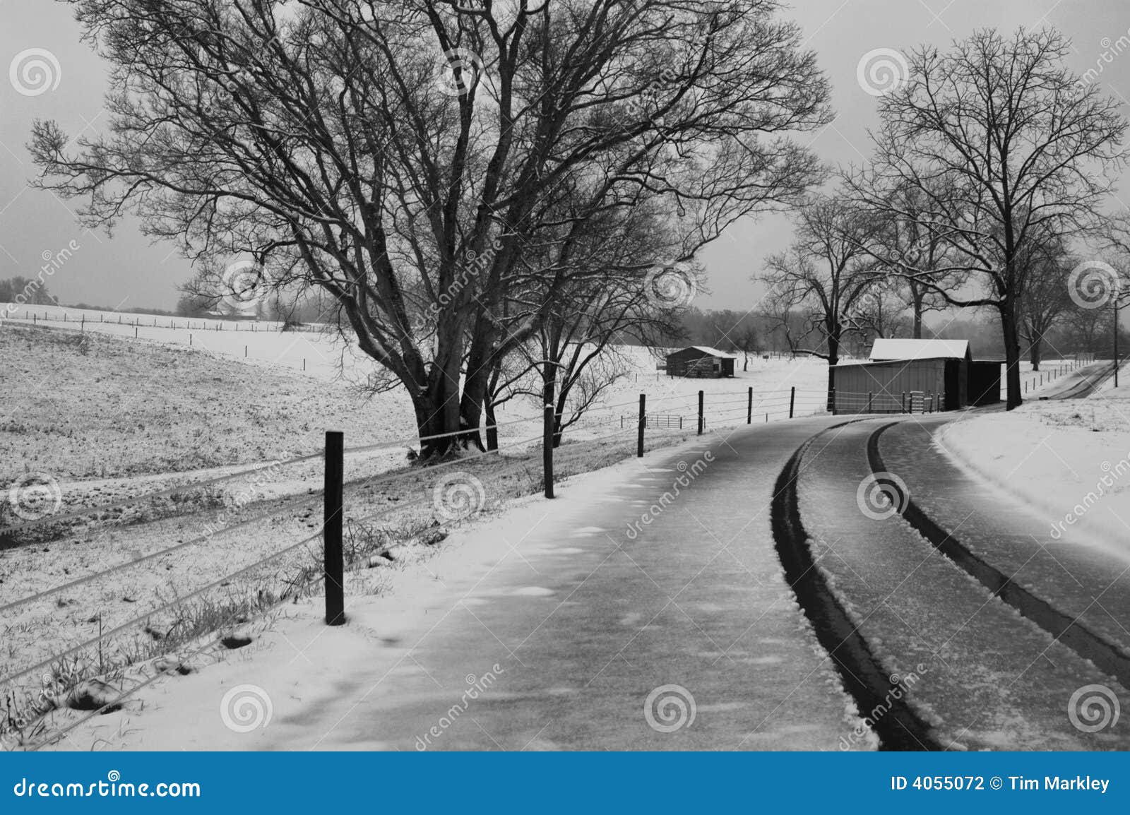 Farm road after a snow stock photo. Image of farm, nature - 4055072