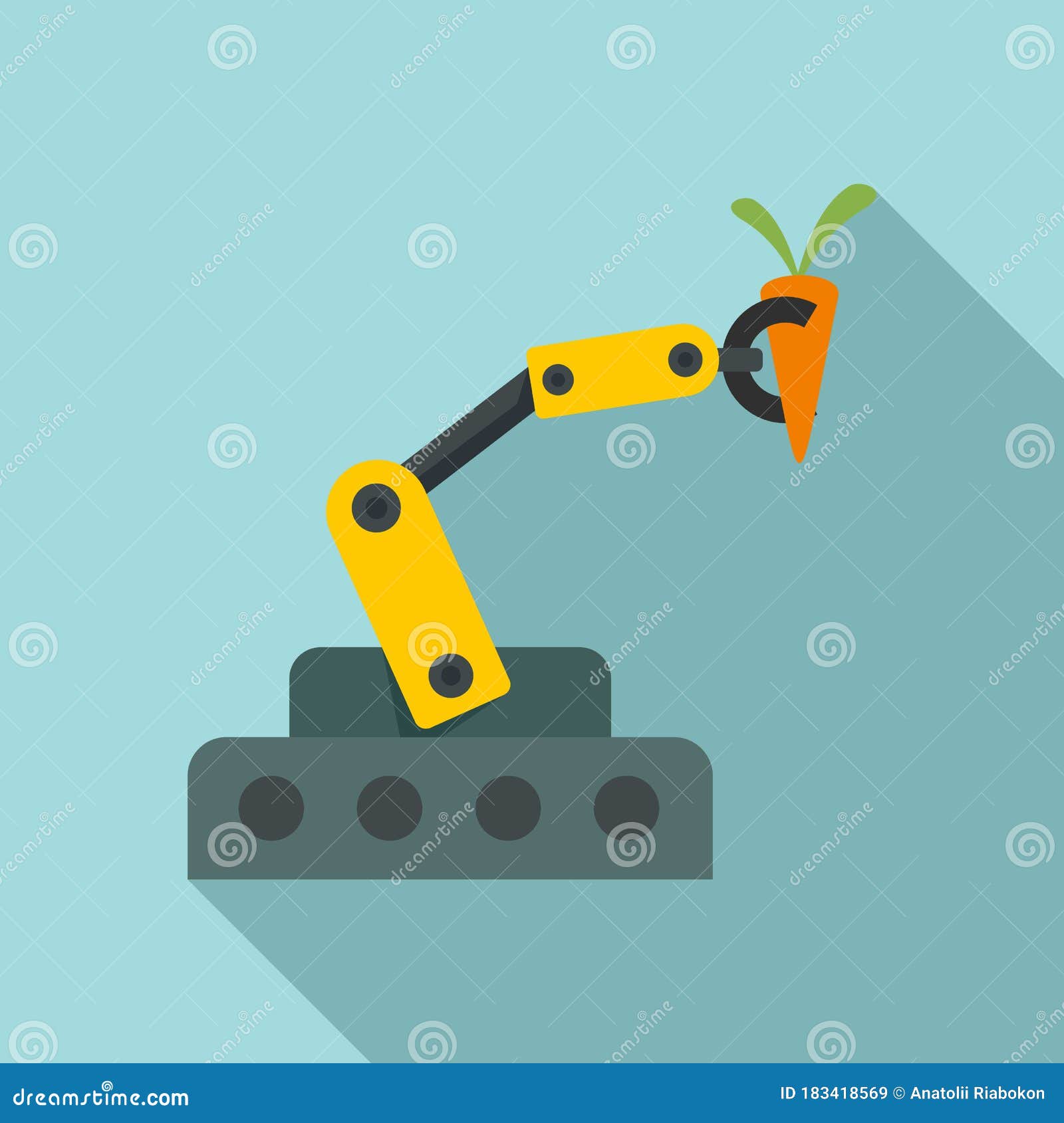 Farm Robotic Arm Icon, Flat Style Stock Vector - Illustration of ... Farm Robotic Arm Icon, Flat Style Stock Vector - Illustration of ...