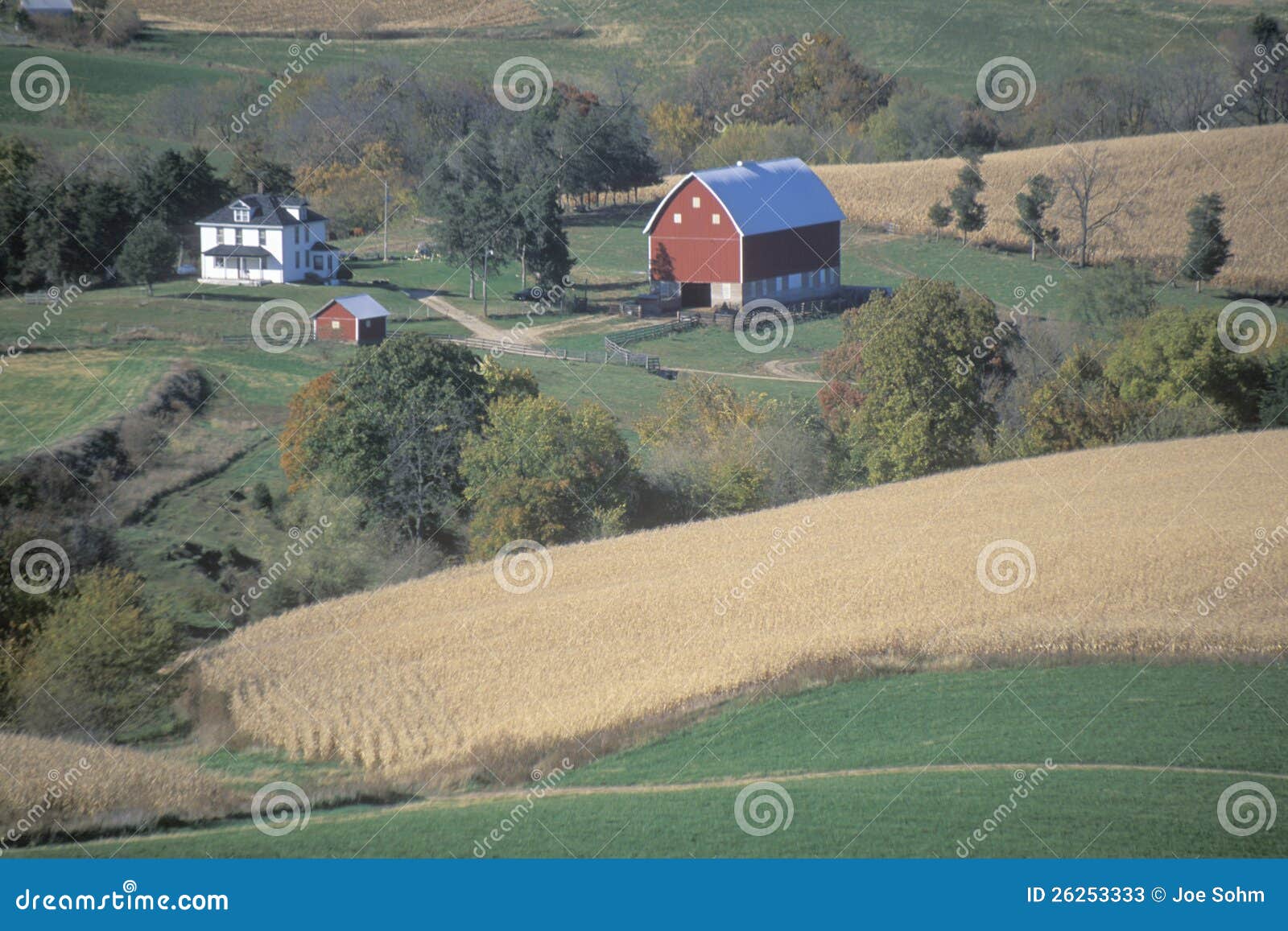 Farm With Rolling Fields Royalty-Free Stock Photo | CartoonDealer.com ...