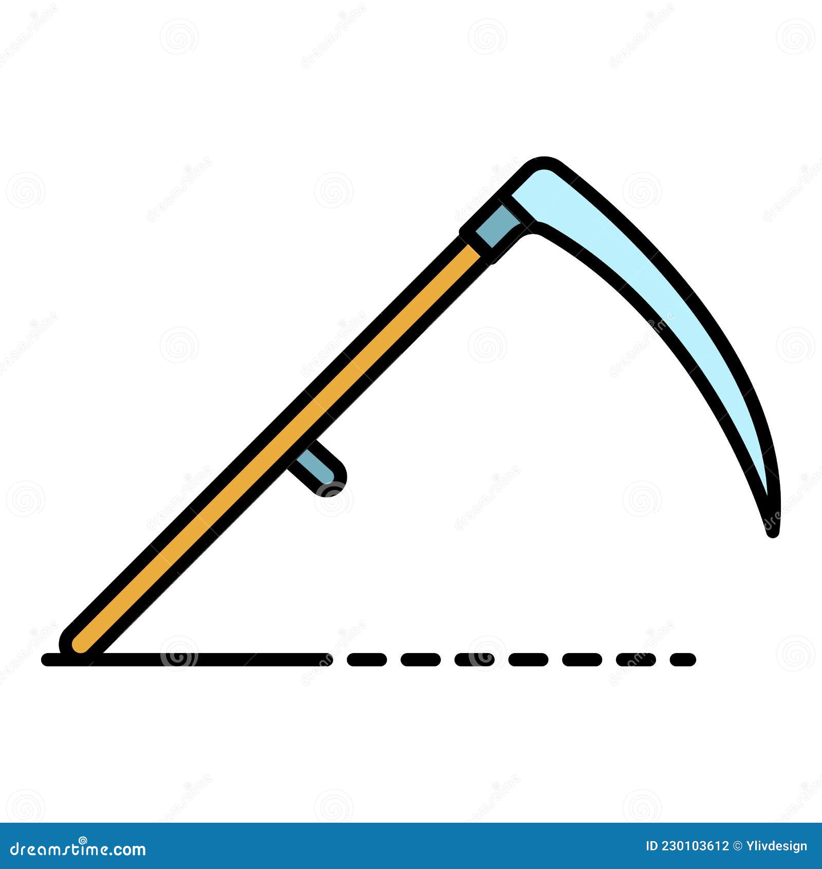 Farm Scythe Icon Color Outline Vector Stock Vector - Illustration of ...