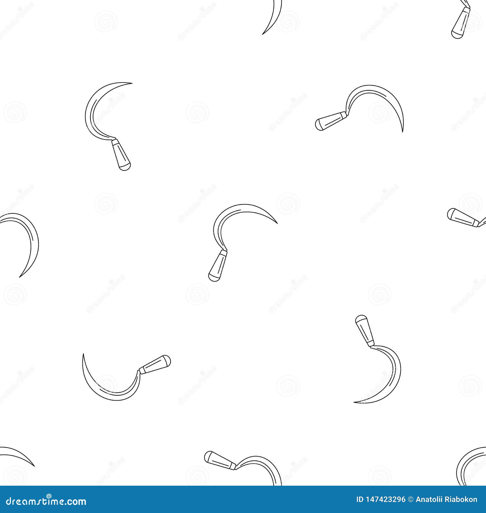 Farm Sickle Pattern Seamless Vector Stock Vector - Illustration of ...