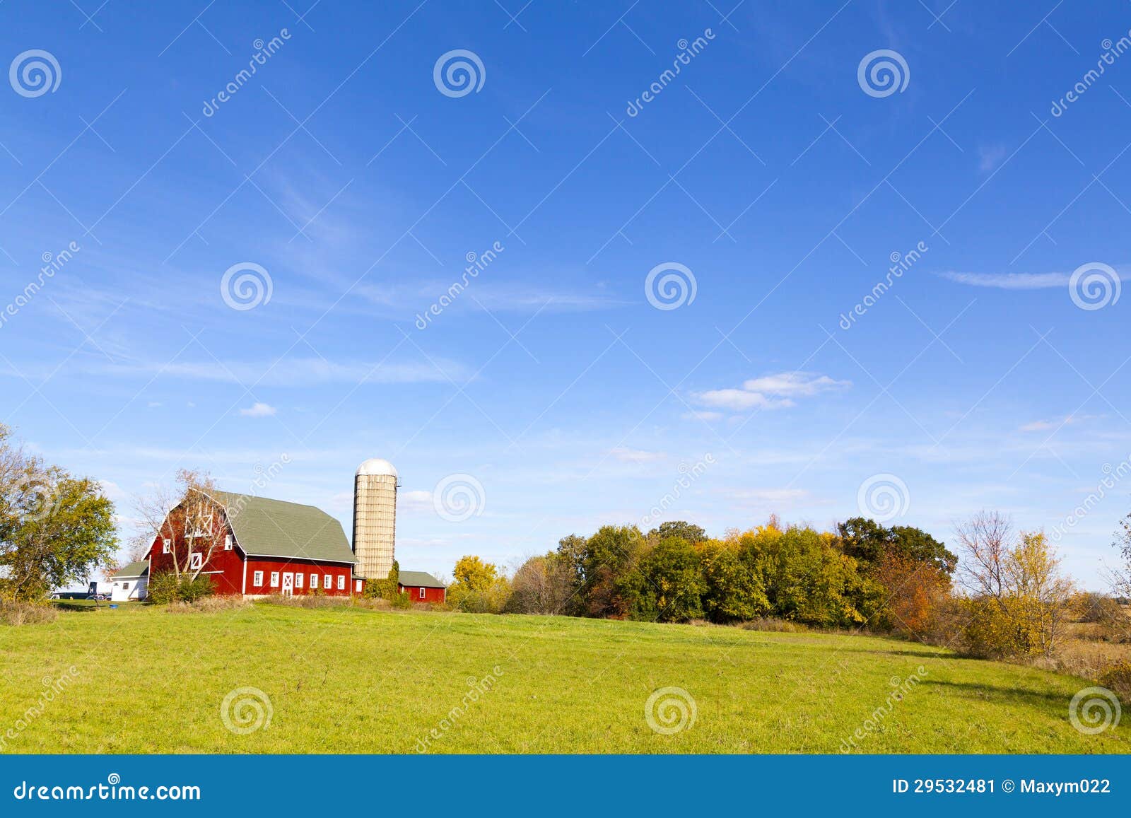 Farm with Silo stock image. Image of american, land, silos - 29532481