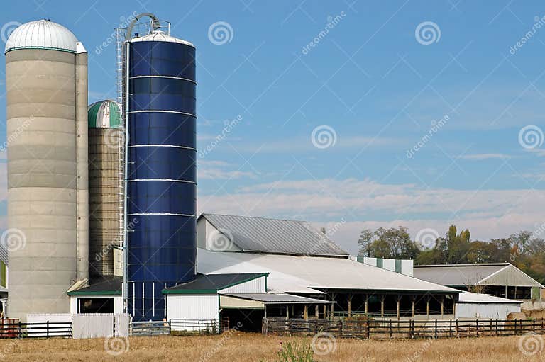Farm with Silos stock photo. Image of agriculture, rural - 322600