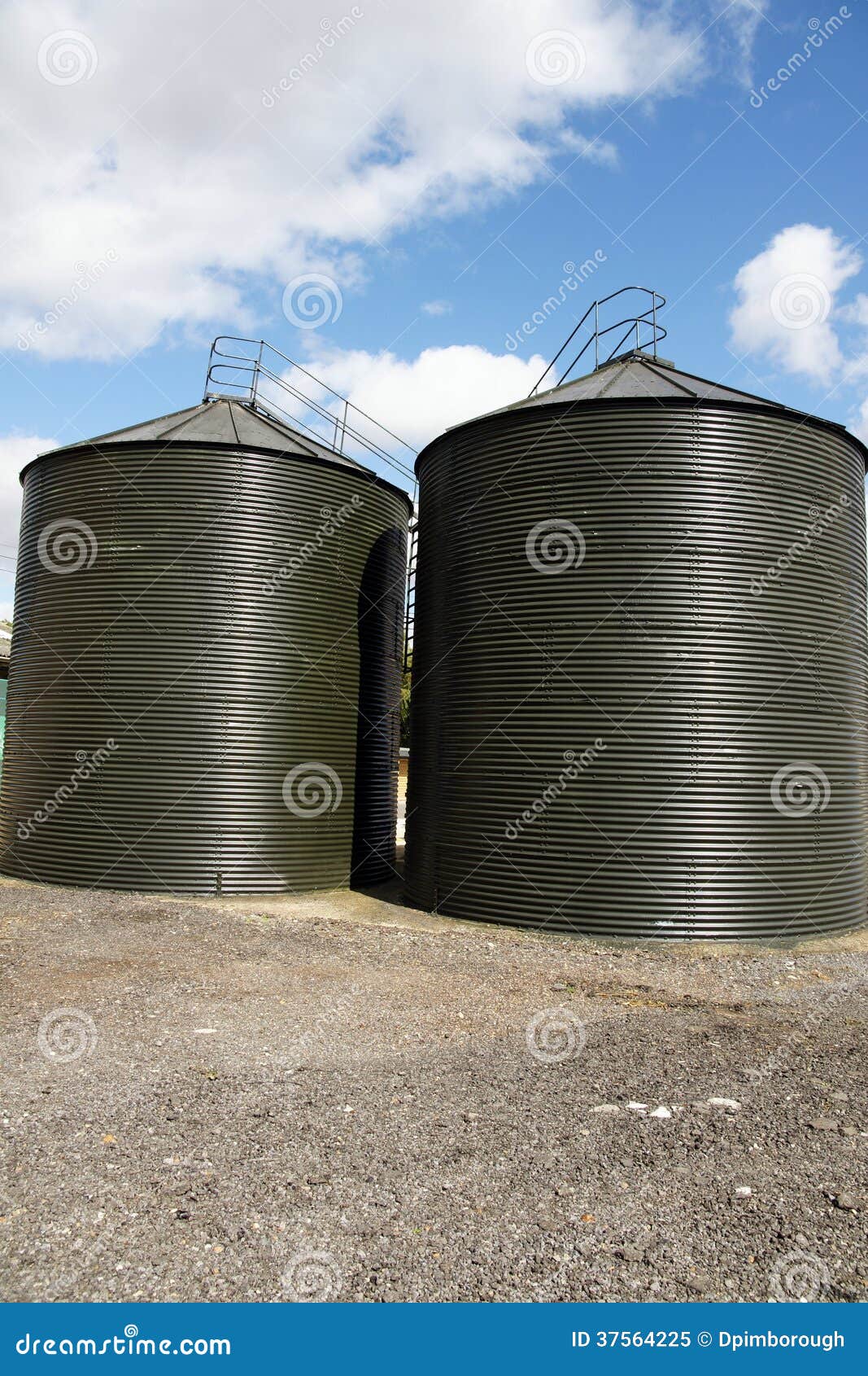 Farm Silos stock image. Image of corrugated, siloes, tower - 37564225