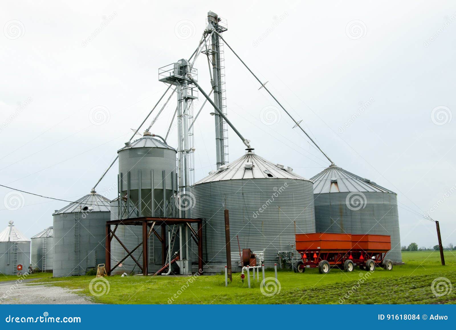 Farm Silos - Quebec - Canada Stock Photo - Image of farm, wheat: 91618084