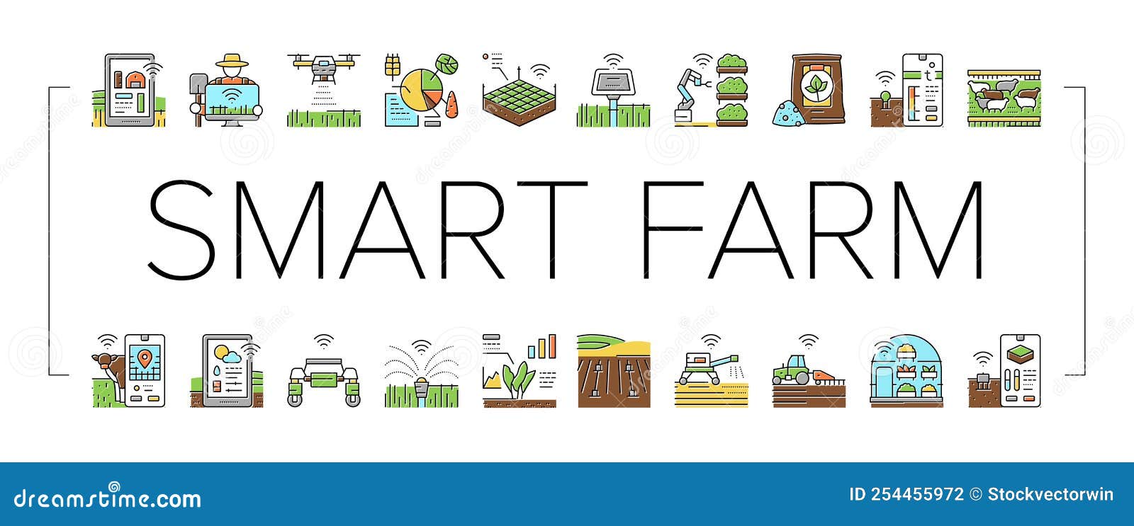 Farm Smart Agriculture Farmer Icons Set Vector Stock Vector ... Farm Smart Agriculture Farmer Icons Set Vector Stock Vector ...