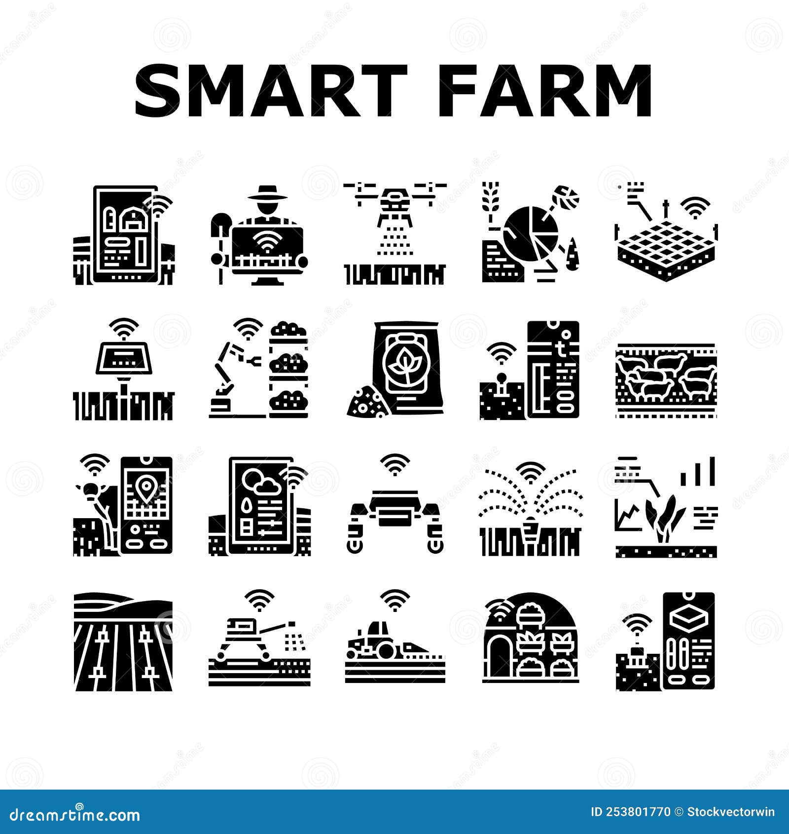 Farm Smart Agriculture Farmer Icons Set Vector Stock Vector ... Farm Smart Agriculture Farmer Icons Set Vector Stock Vector ...