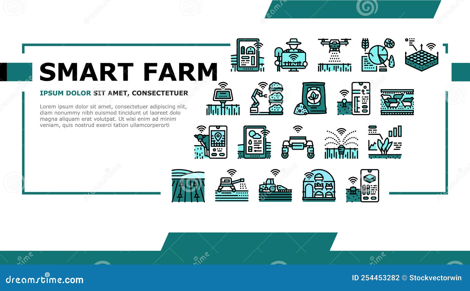 Farm Smart Agriculture Farmer Landing Header Vector Stock Vector ... Farm Smart Agriculture Farmer Landing Header Vector Stock Vector ...