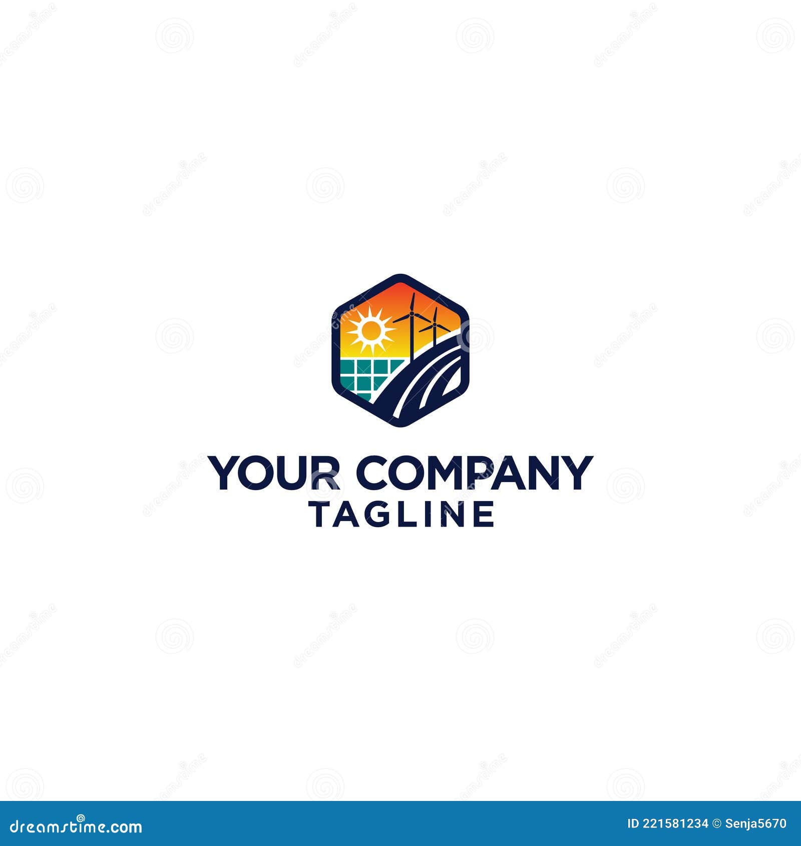 The farm and solar stock vector. Illustration of circle - 221581234