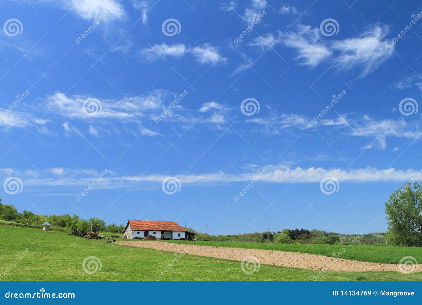 Farm in spring stock image. Image of ancient, plow, green - 14134769
