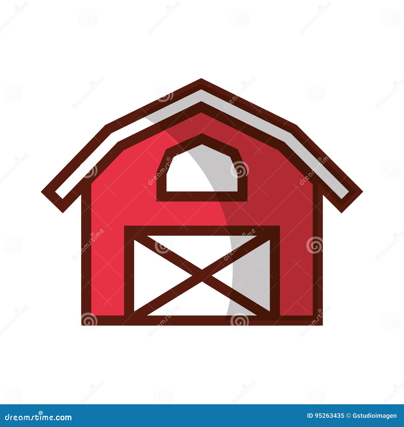 Farm stable building icon stock vector. Illustration of industry - 95263435