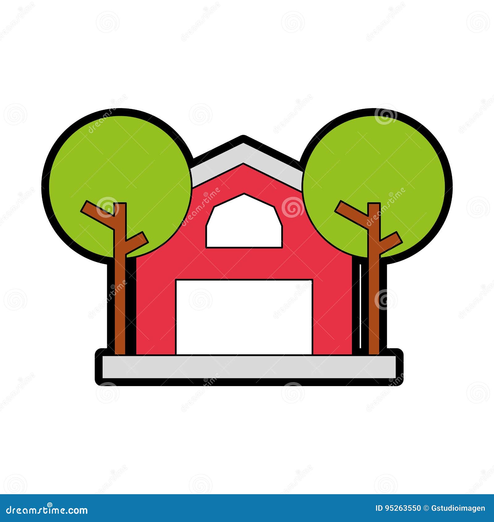 Farm stable building icon stock vector. Illustration of countryside ...
