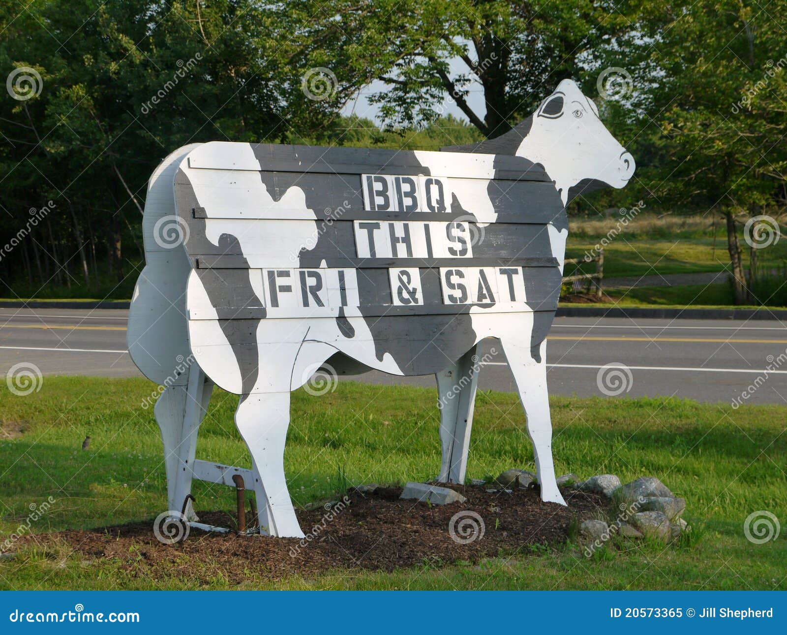 Farm-stand: Cow Sign Barbecue Stock Image - Image of black ...