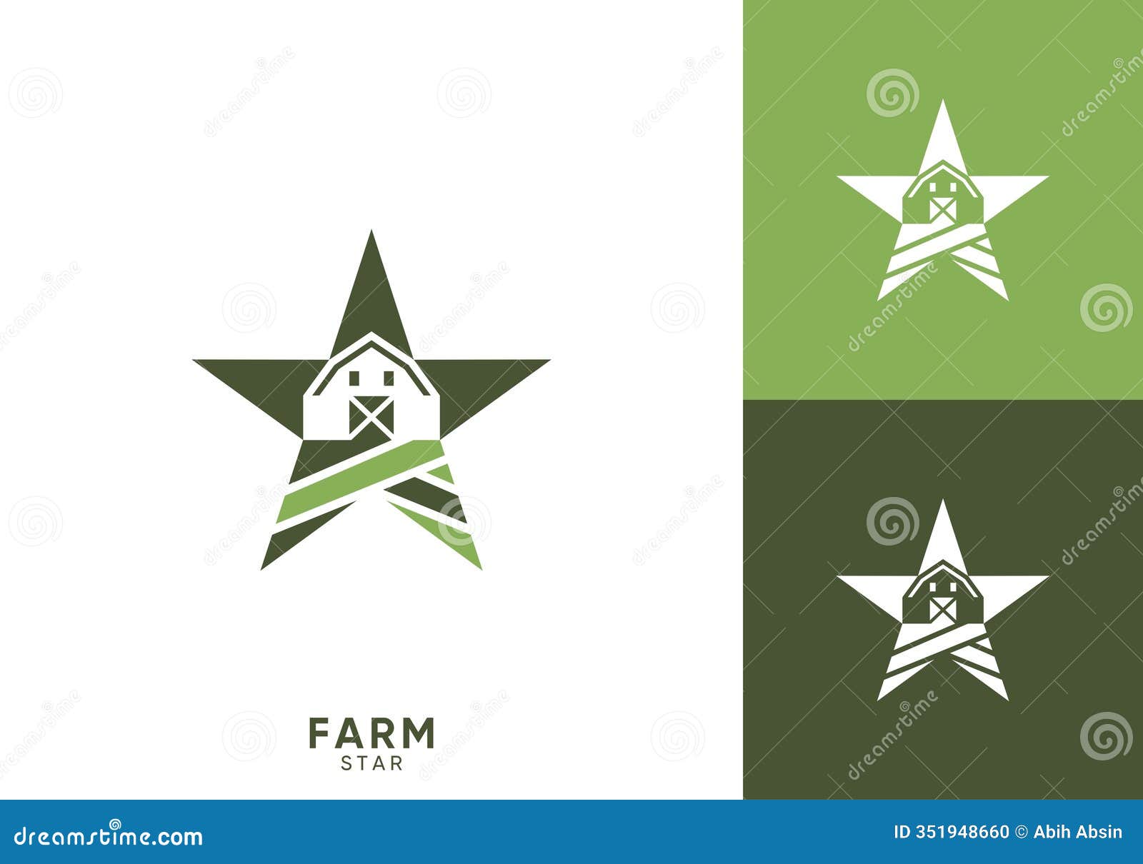 Farm with Star Logo. Creative Agriculture Symbol Vector Design Stock ...