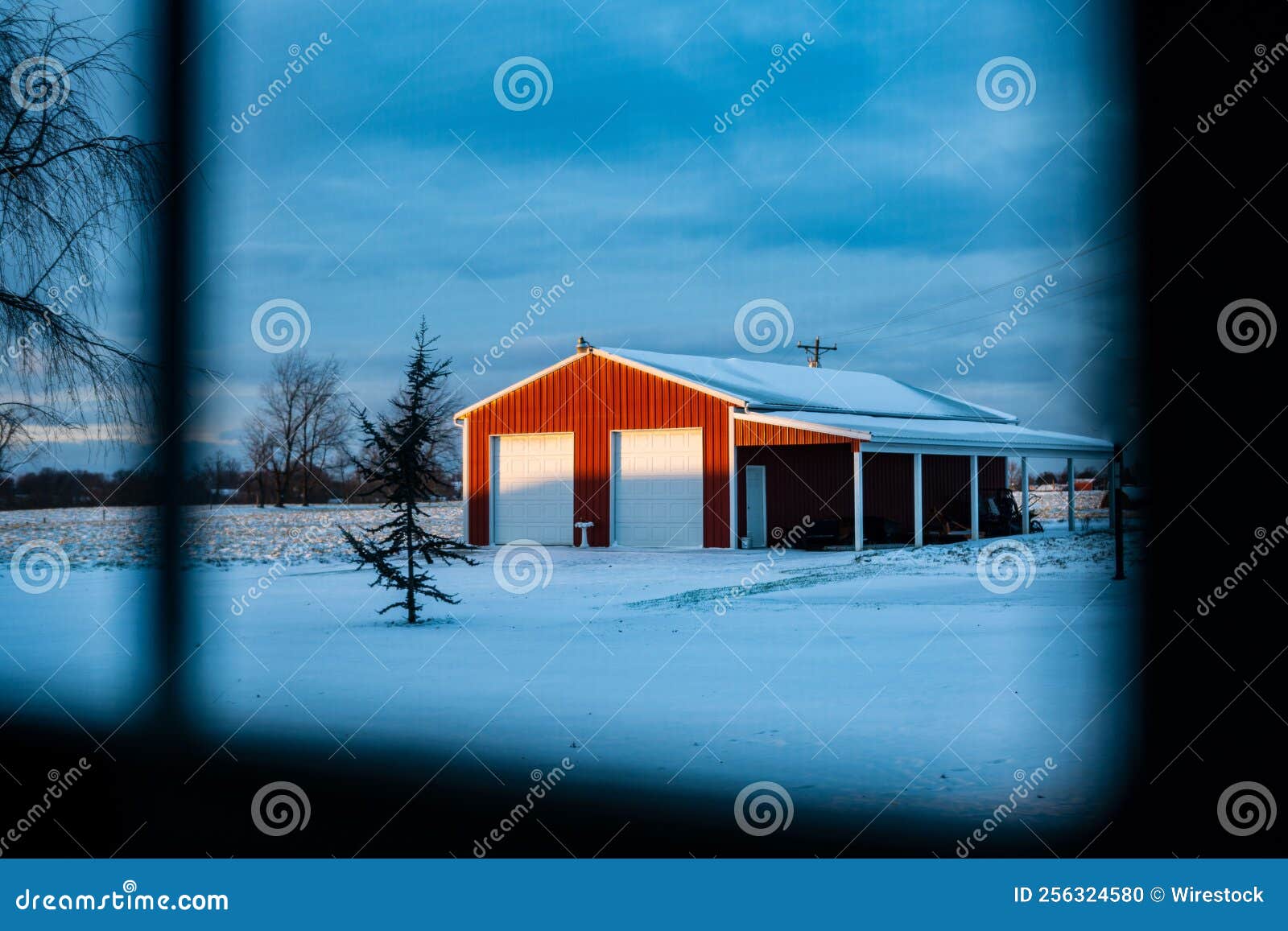 Farm Storage, Barn Captured in a Snow Covered Stock Photo - Image of ...