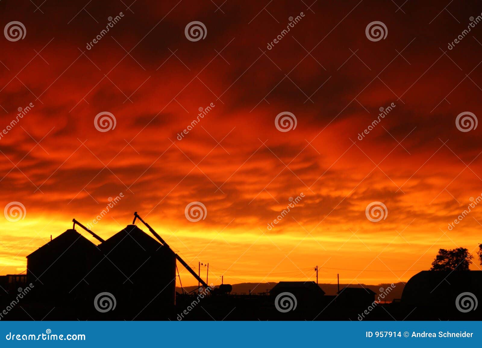 Farm Sunset stock photo. Image of farm, augur, barn, cloud - 957914