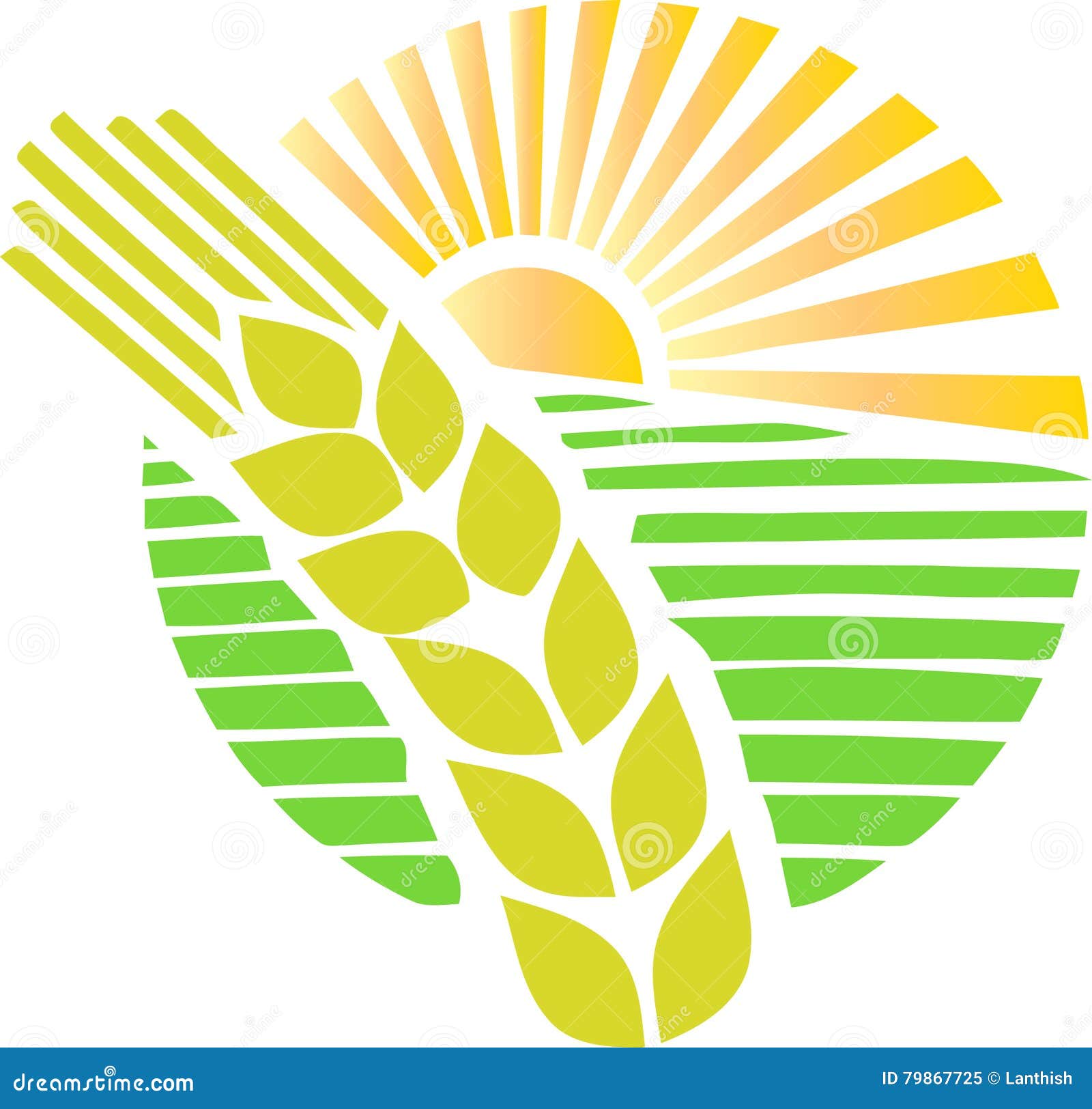 Farm with sunshine stock vector. Illustration of rain - 79867725