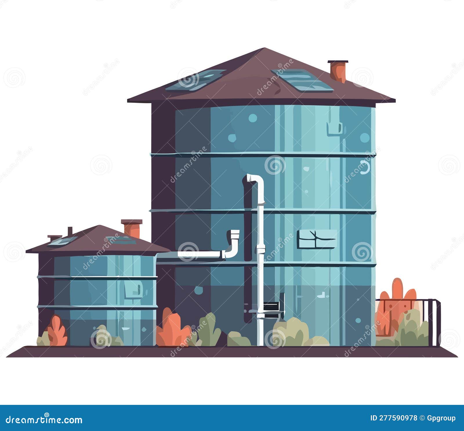 Farm Tank with Water Reserve Stock Vector - Illustration of isolated ...