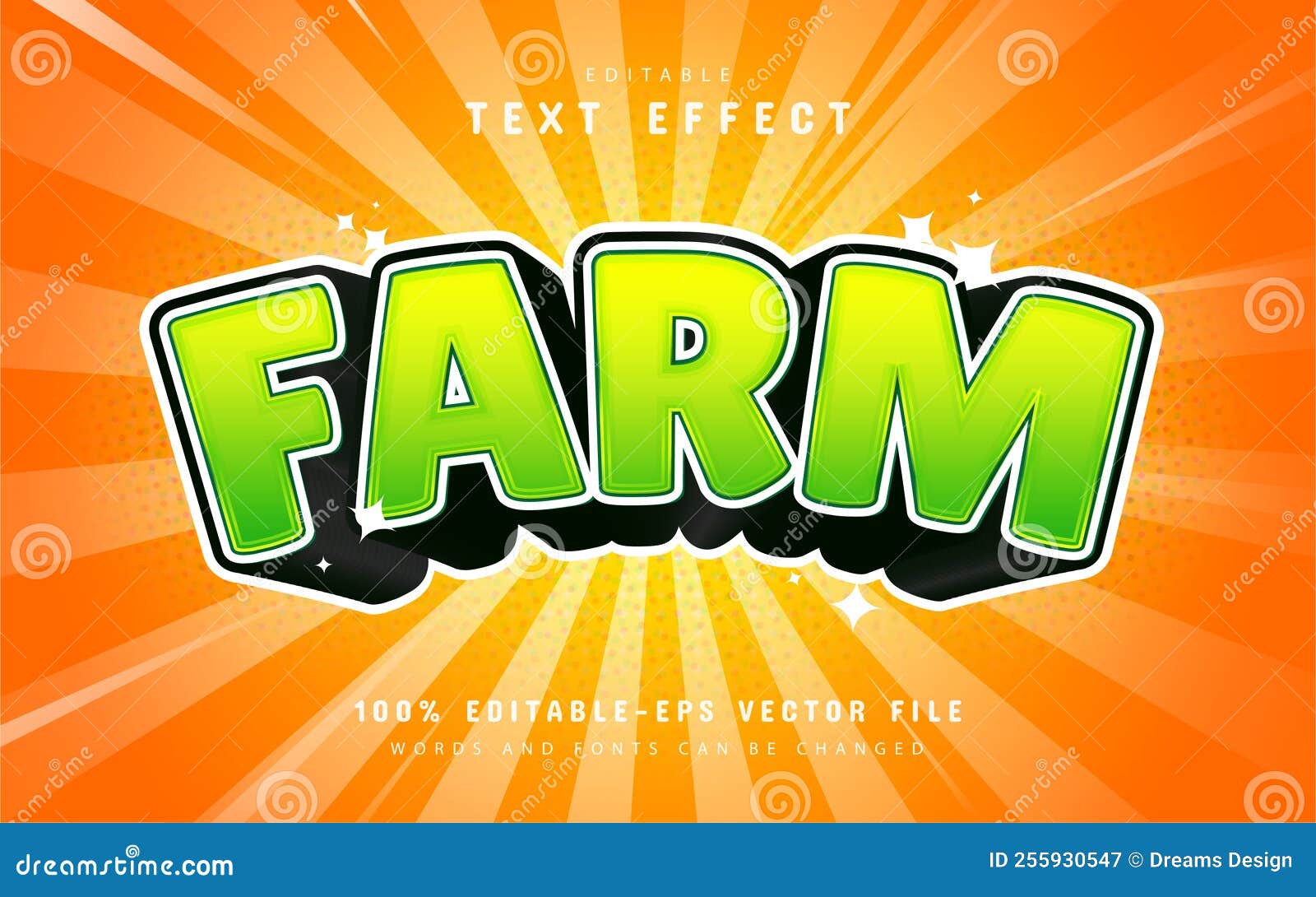 Farm Text Effect Cartoon Style Stock Vector - Illustration of ...