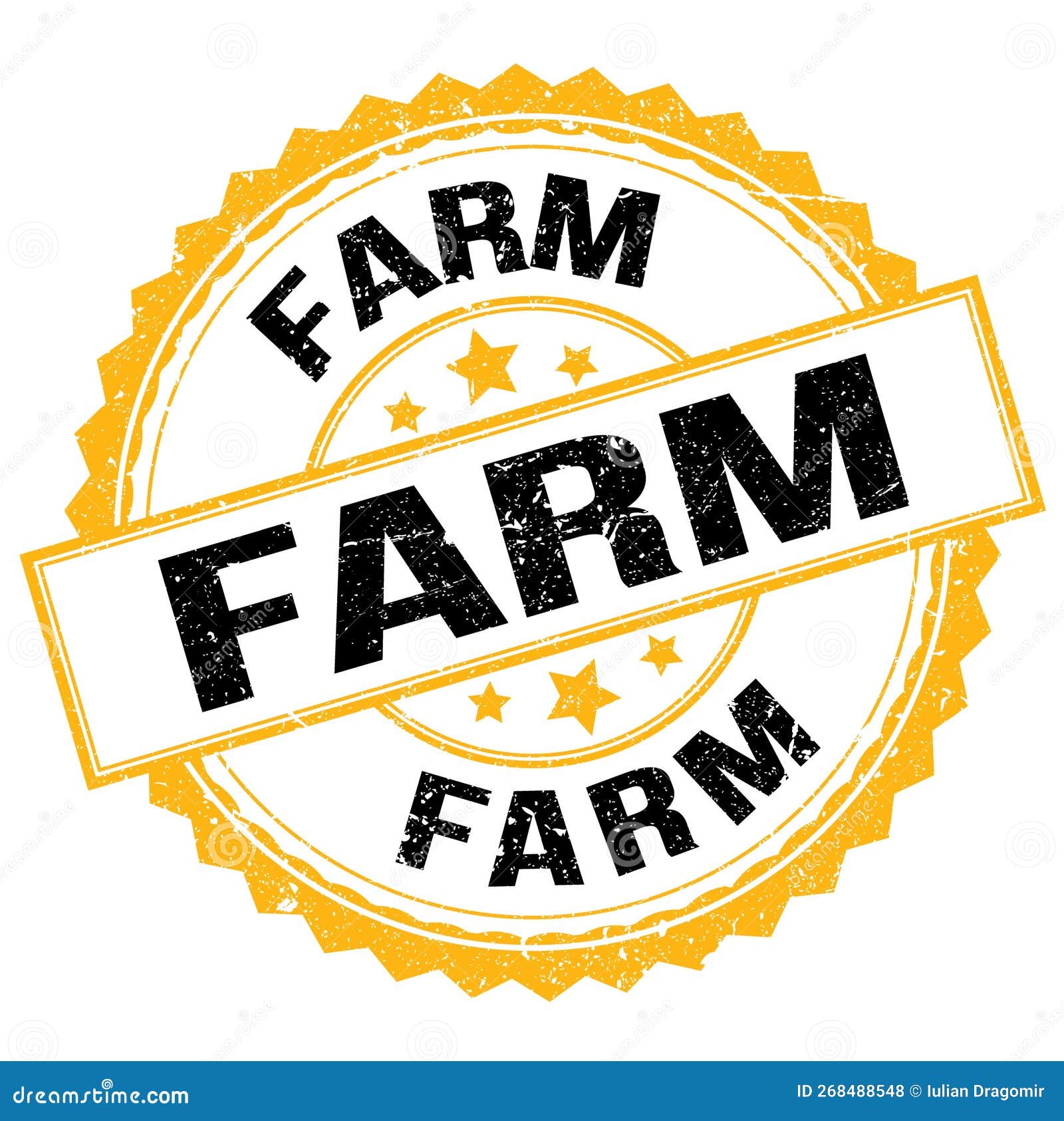 FARM Text on Yellow-black Round Stamp Sign Stock Illustration ...