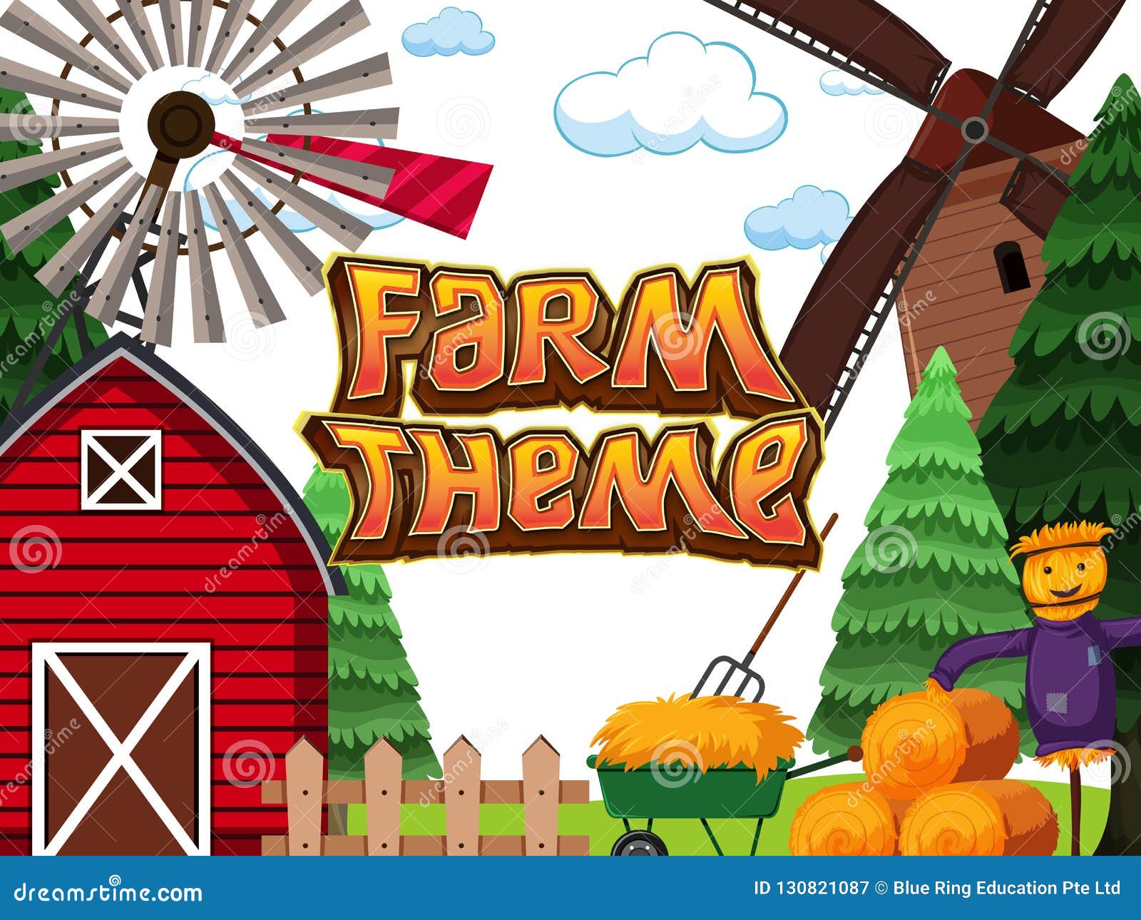 A farm theme background stock vector. Illustration of cart - 130821087