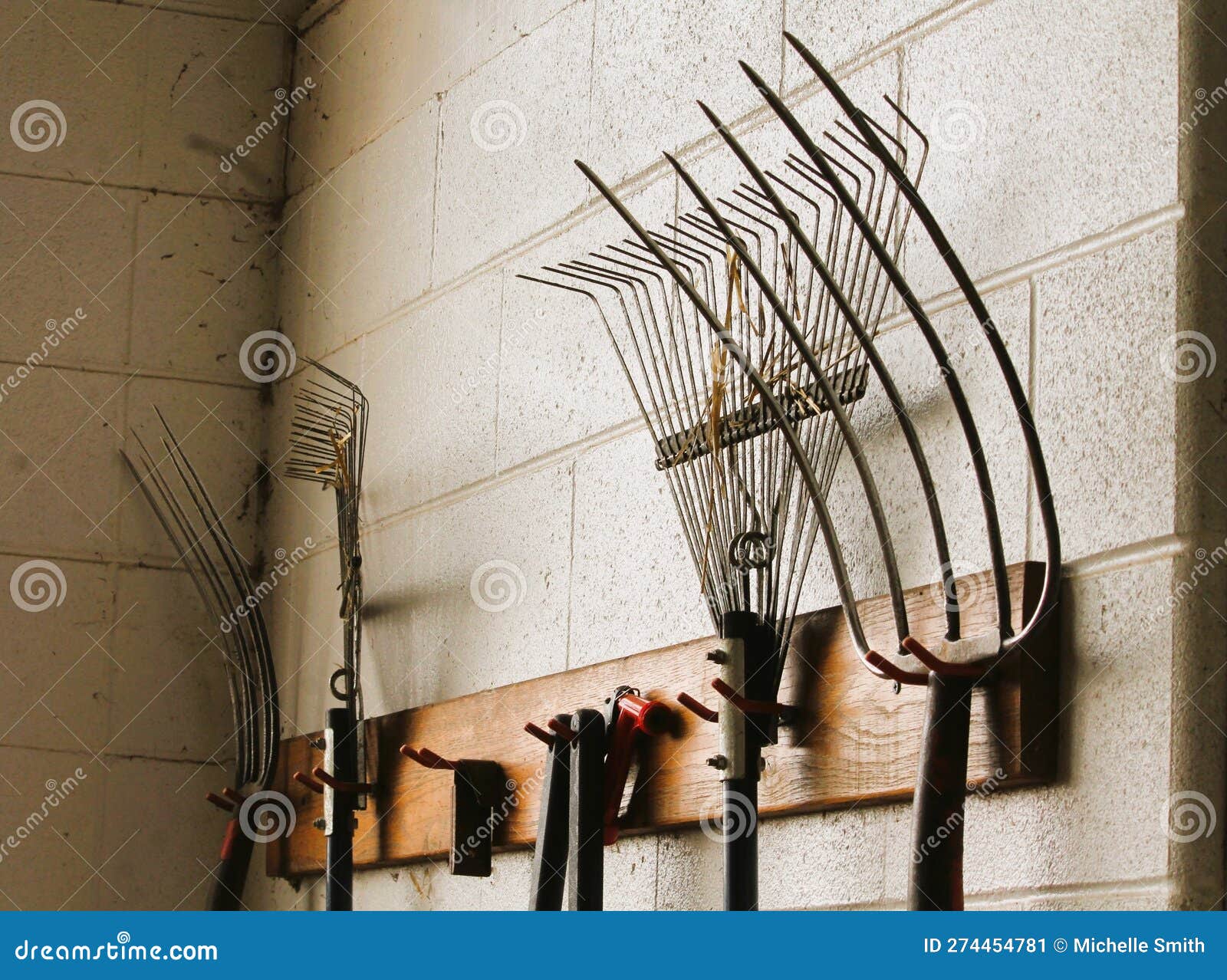 Farm Tools Hanging by the Barn Door Stock Image - Image of barn, hands ...