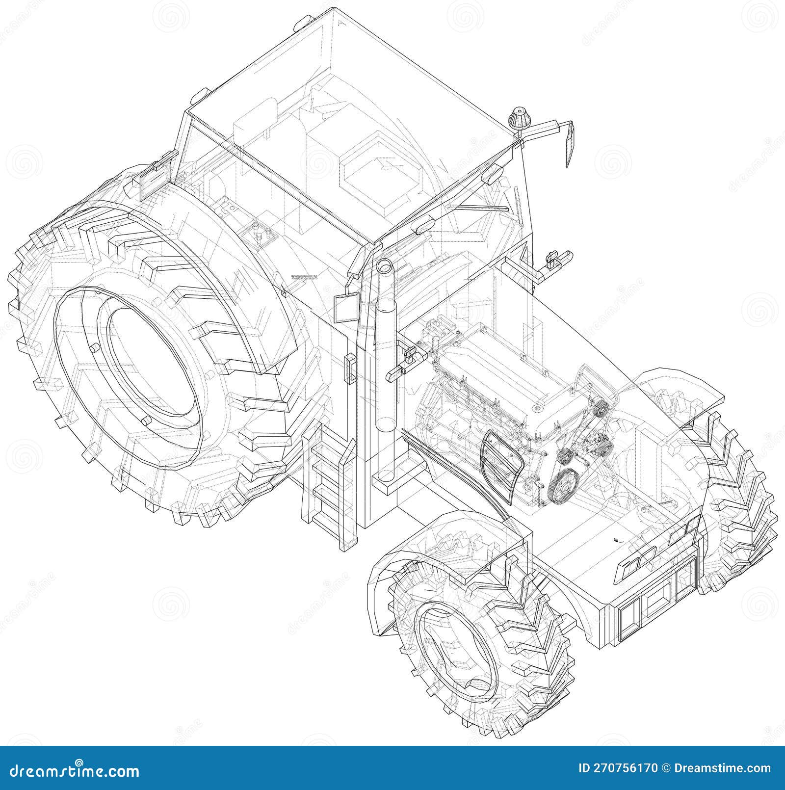 Farm Tractor Concept stock illustration. Illustration of machinery ...