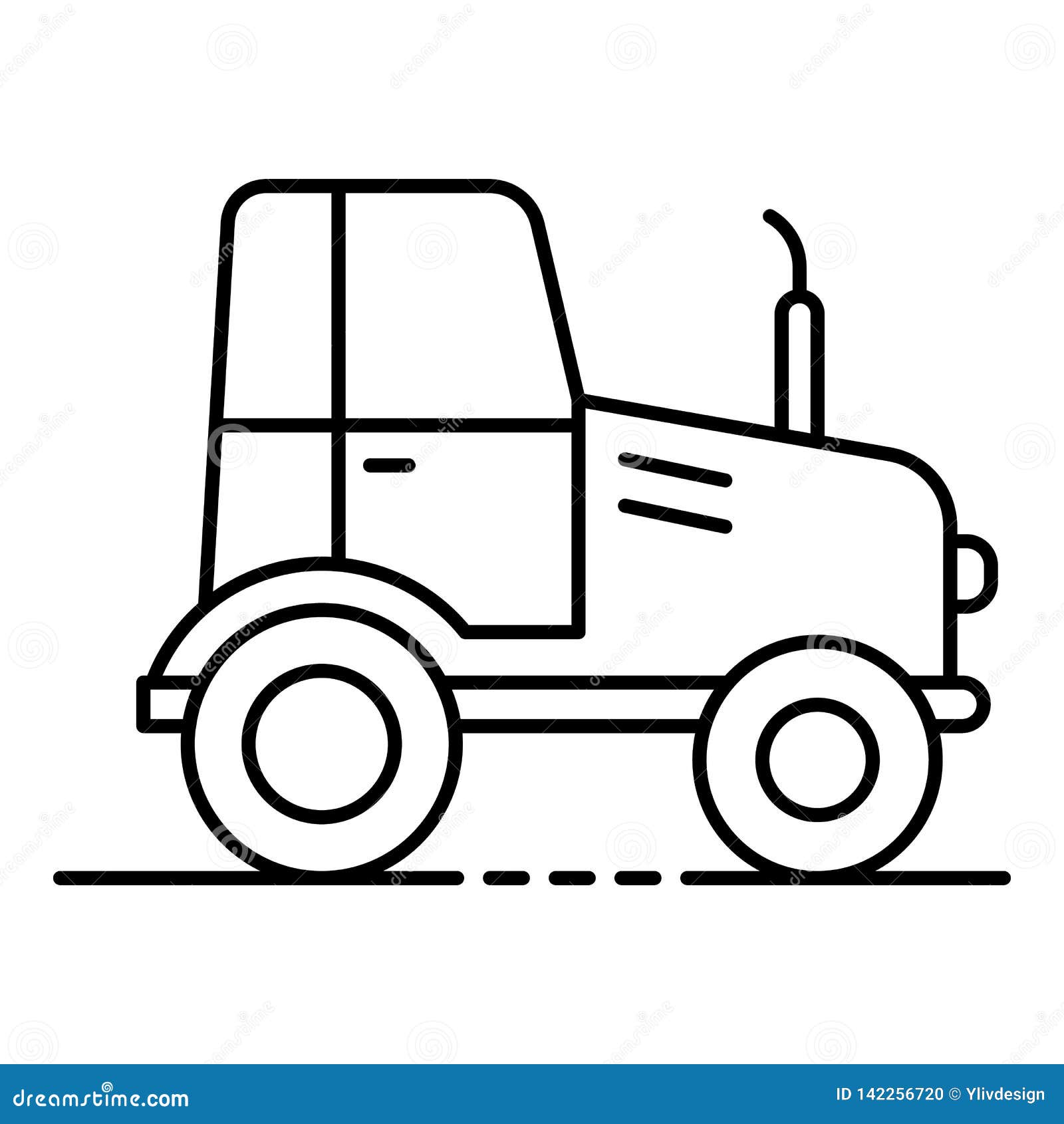 Farm Tractor Icon, Outline Style Stock Vector - Illustration of black ...