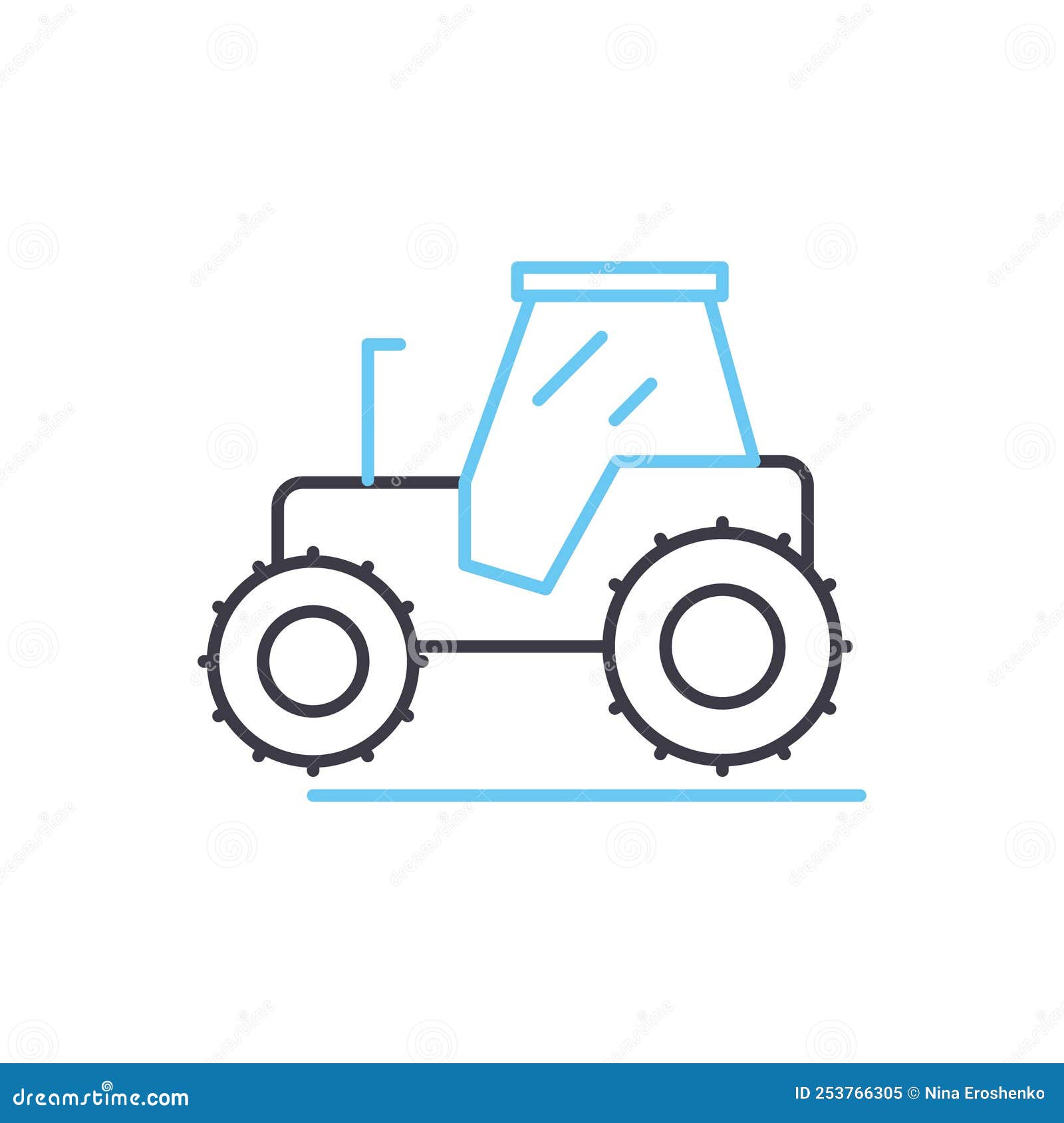 Farm Tractor Line Icon, Outline Symbol, Vector Illustration, Concept ... Farm Tractor Line Icon, Outline Symbol, Vector Illustration, Concept ...