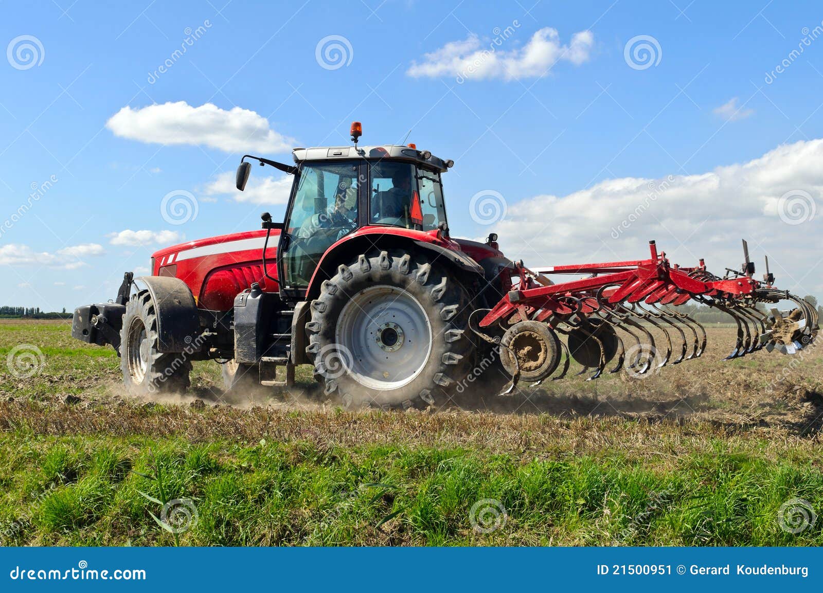 Farm Tractor Plowing The Land Stock Image - Image: 21500951