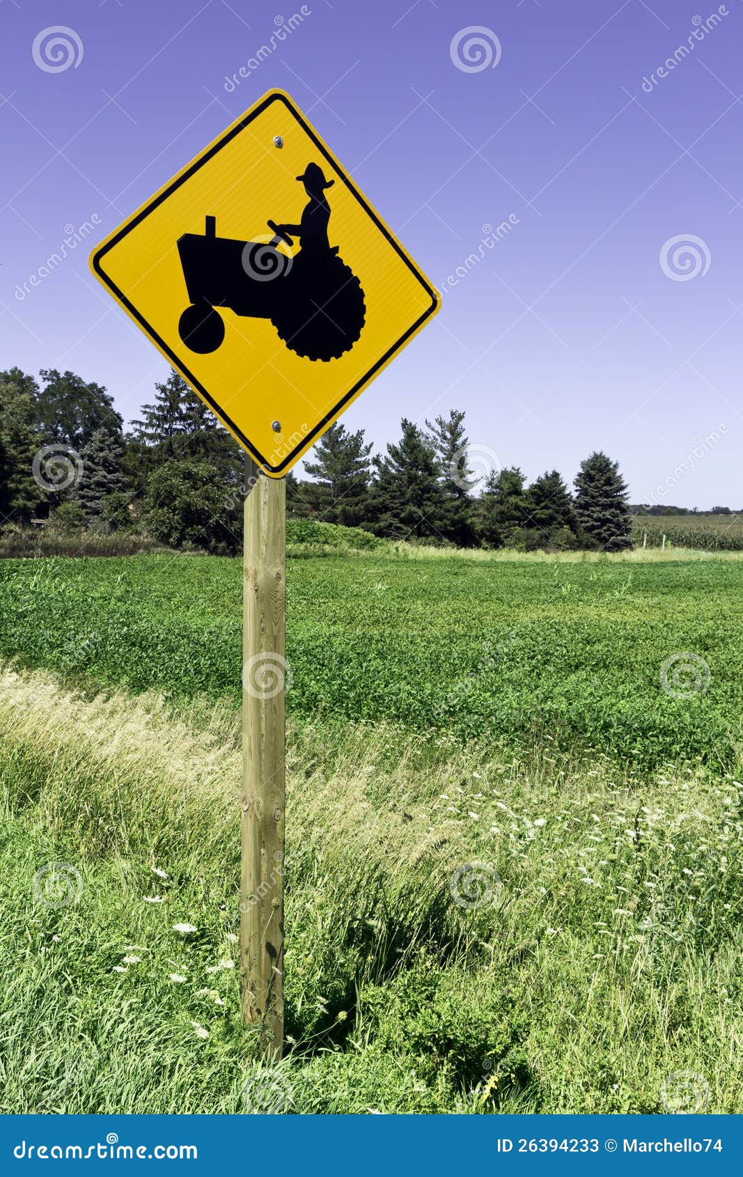 Farm tractor road sign stock image. Image of scenery - 26394233