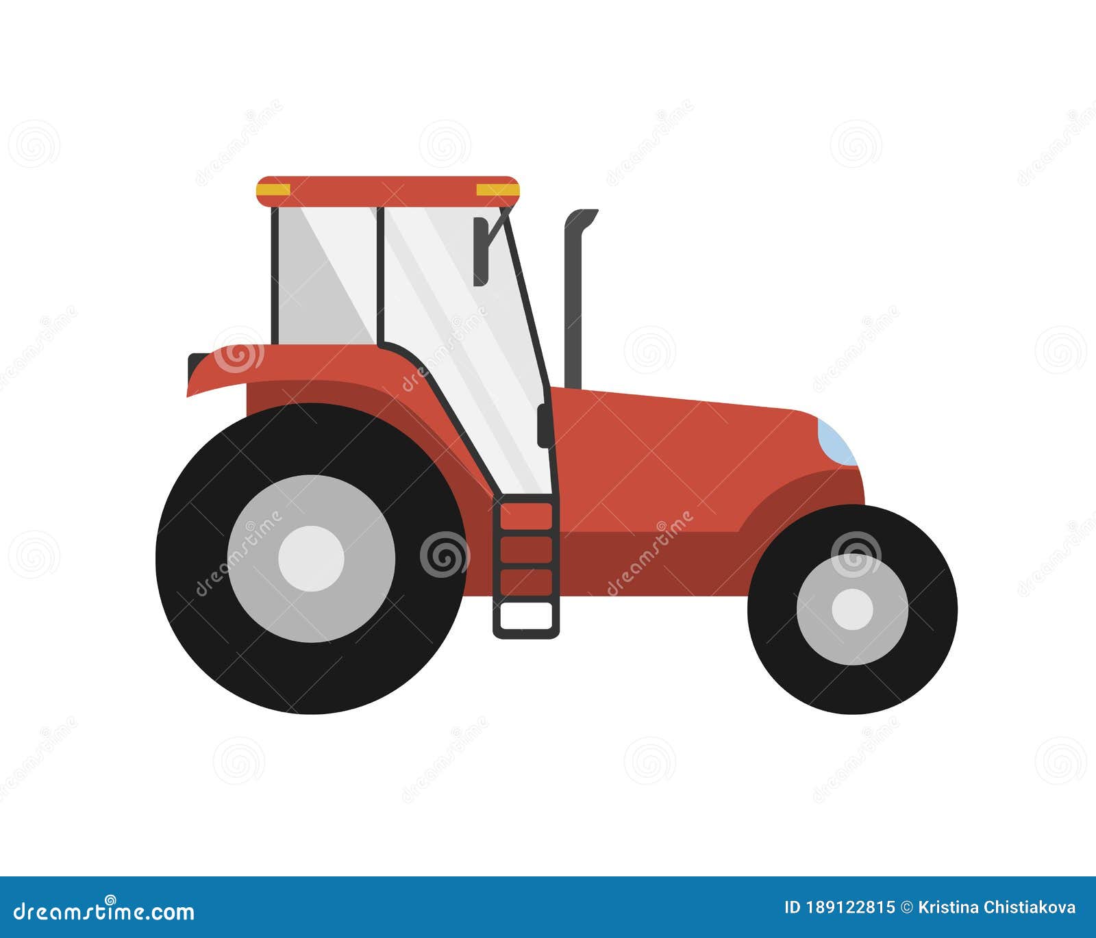 Farm Tractor, Side View, Flat Vector Illustration Stock Vector ...