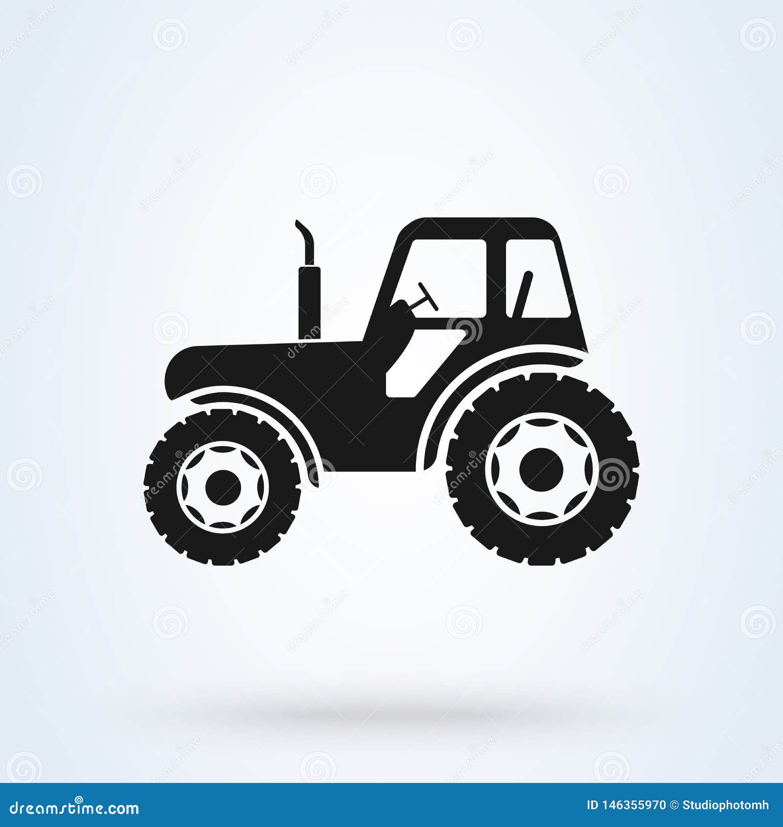 Farm Tractor Side on View Illustration. Vector Agricultural Tractor ...