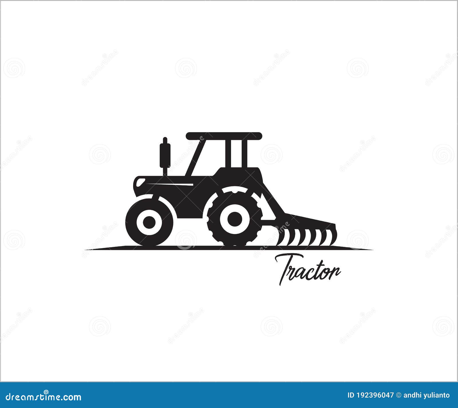 Farm Tractor Simple Vector Icon Logo Design Illustration Stock ...