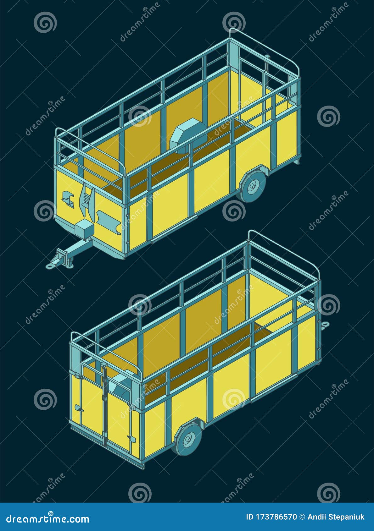 Farm Tractor Trailer Illustrations Stock Vector - Illustration of ...