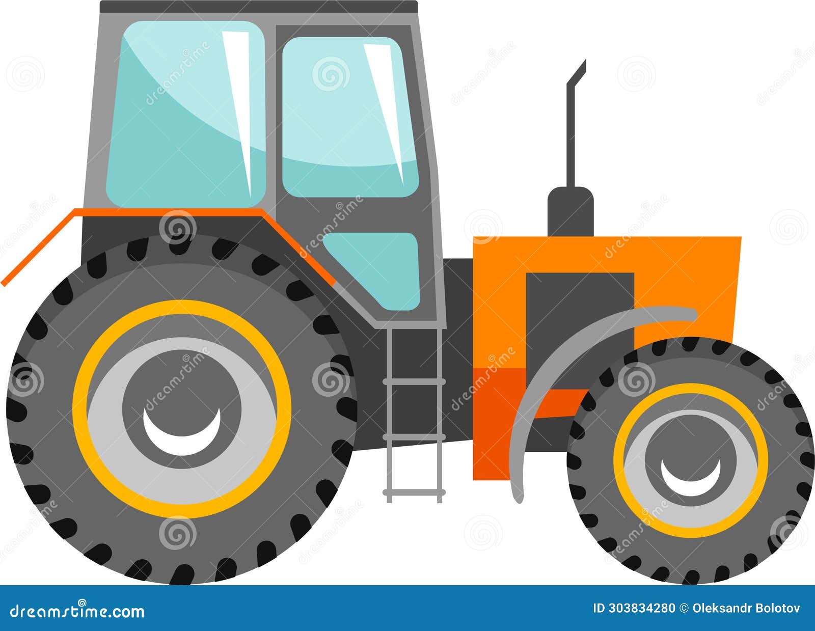 Farm Tractor Vehicle Icon in Flat Style. Vector Illustration Stock ...