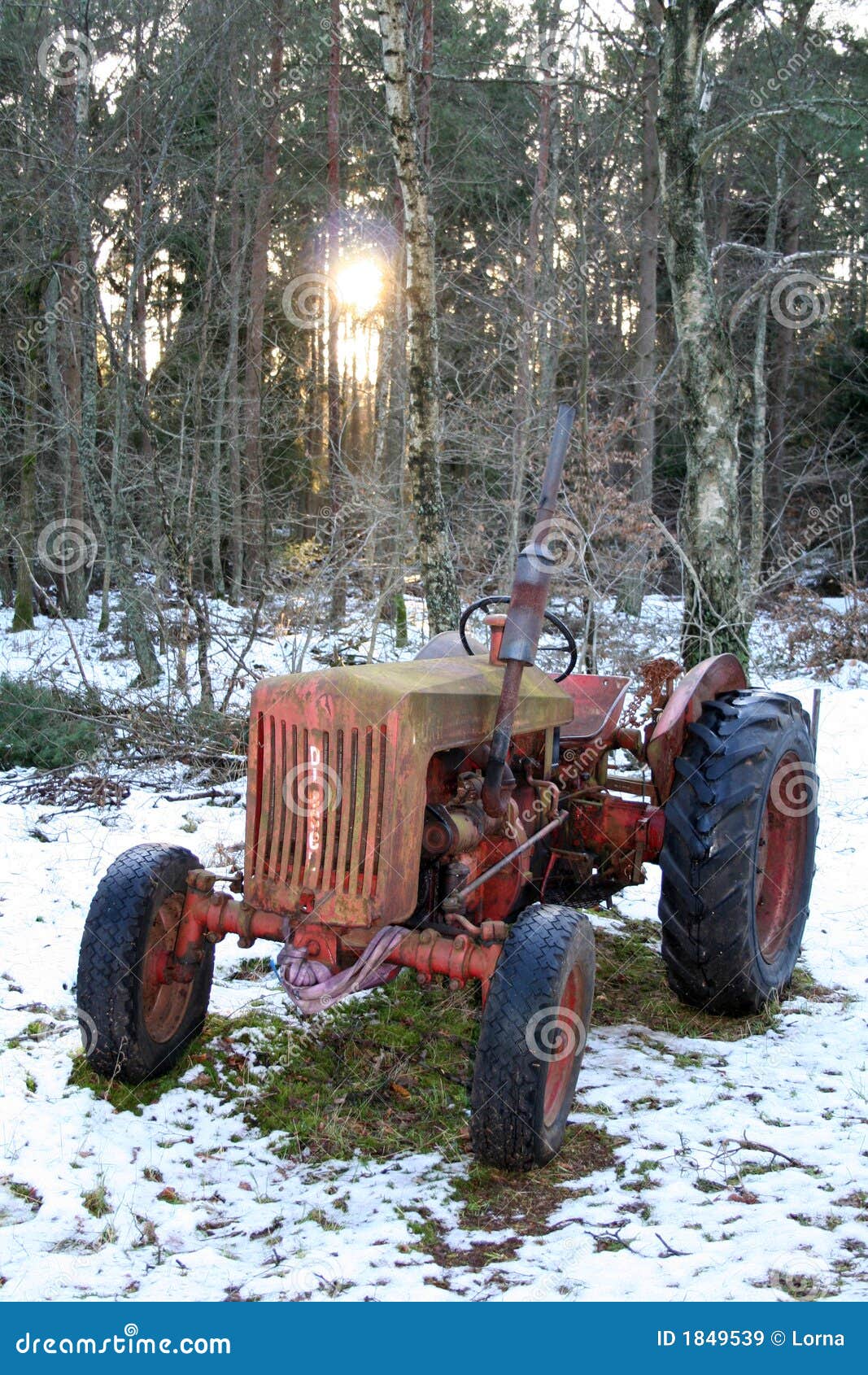 Farm tractor in winter stock image. Image of machine, equipment - 1849539