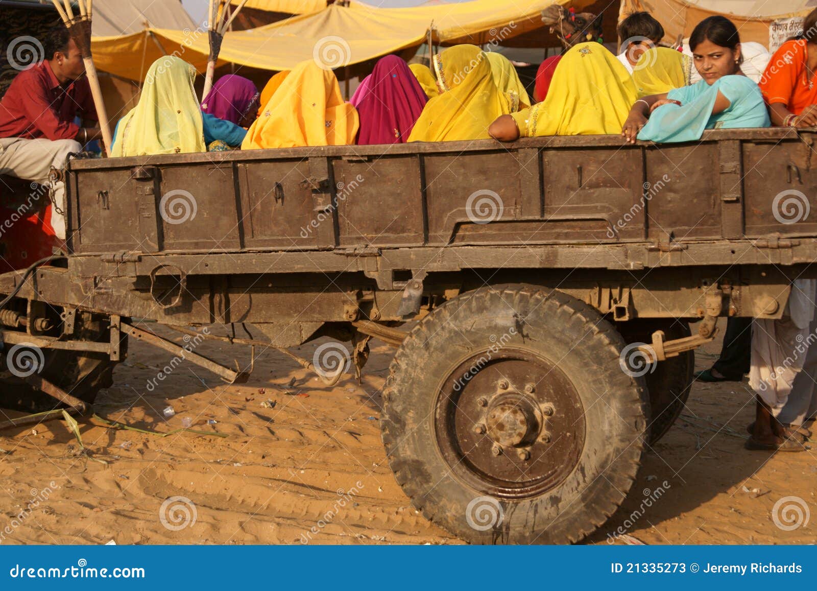 Farm Trailer with Colorful Passengers Editorial Stock Photo - Image of ...