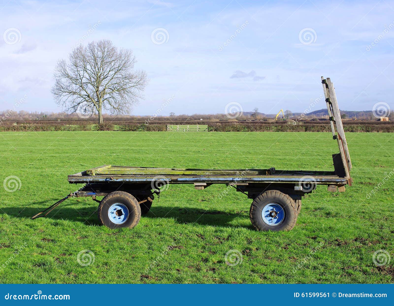 Farm Trailer stock image. Image of tree, view, flat, towing - 61599561