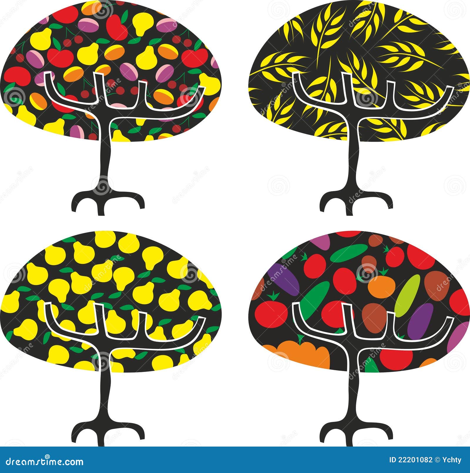 Farm trees in vector stock vector. Illustration of vector - 22201082