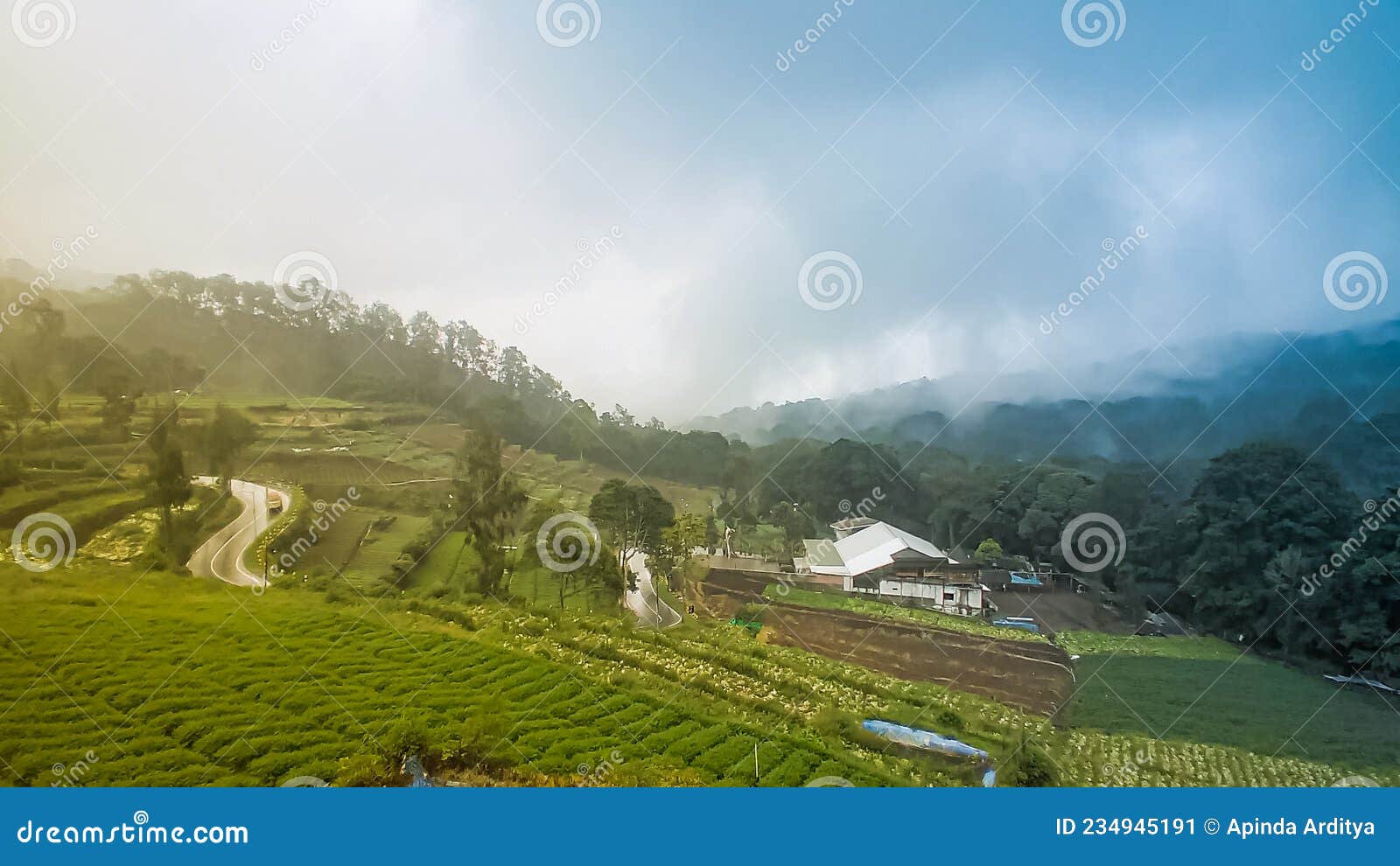 Farm View from a Higher Ground Stock Image - Image of ground, view ...
